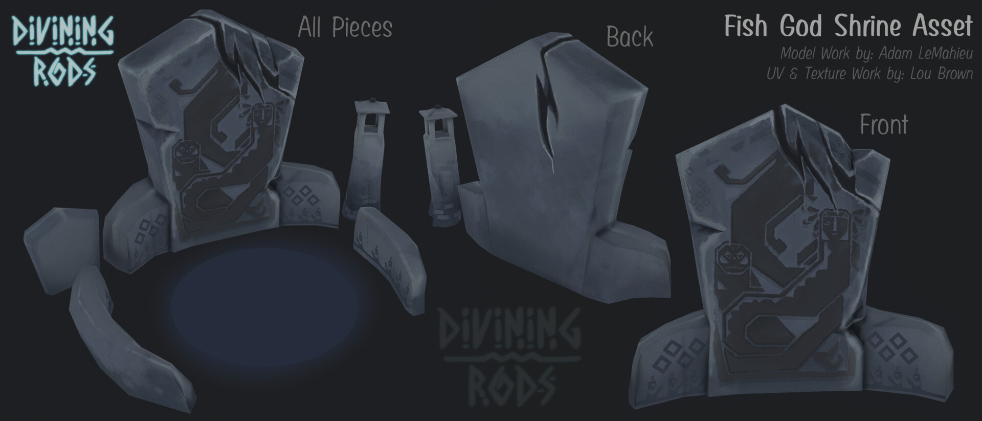 Lou Brown - Divining Rods - Stylized Fish God Shrine