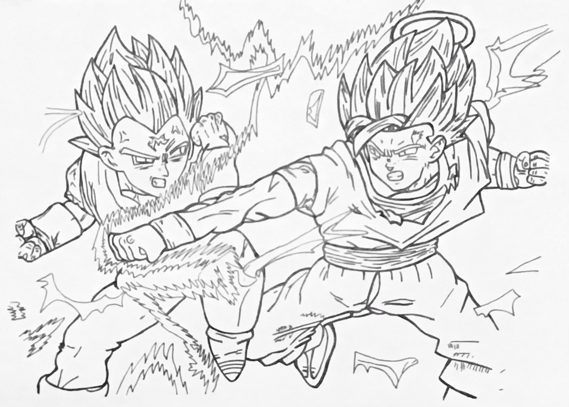 goku vs vegeta coloring pages