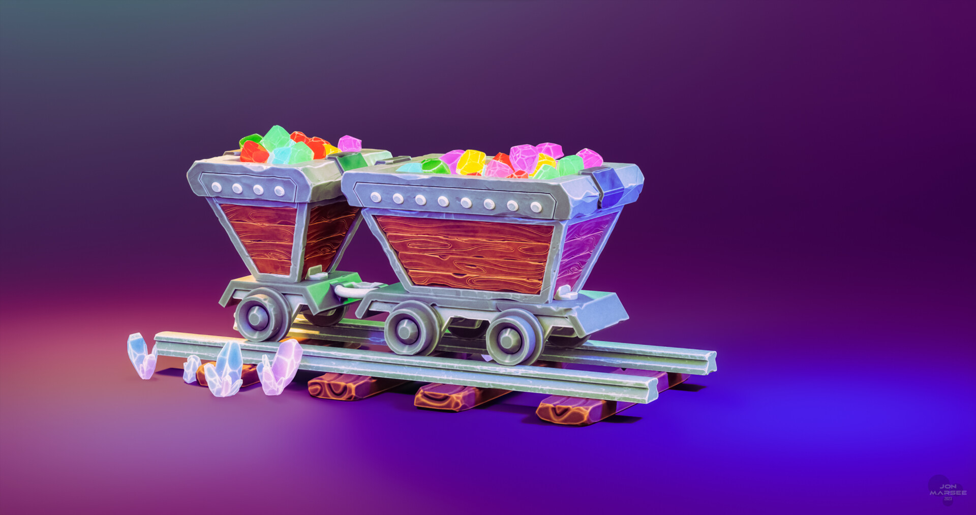 ArtStation - Stylized Mine Cart
