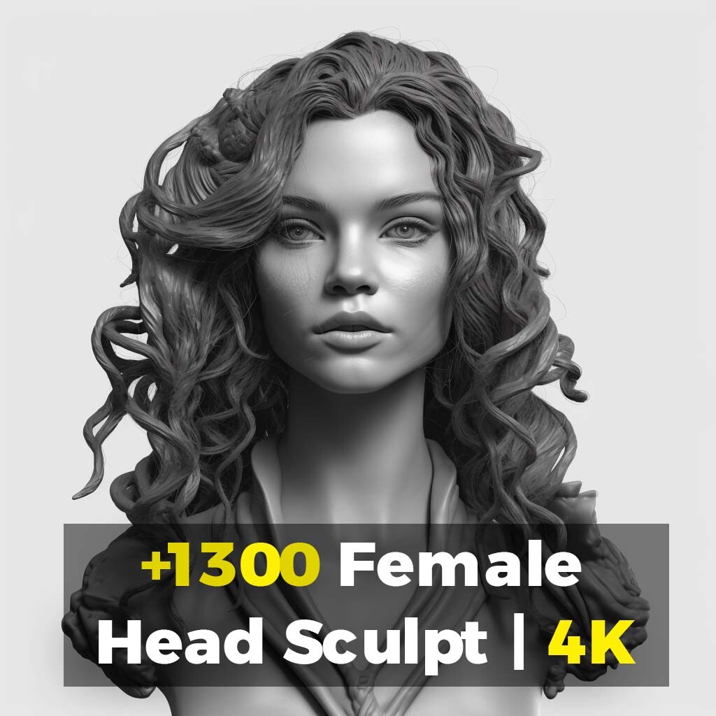 ArtStation - +1300 Female Head Sculpt (4k) | Vol_01