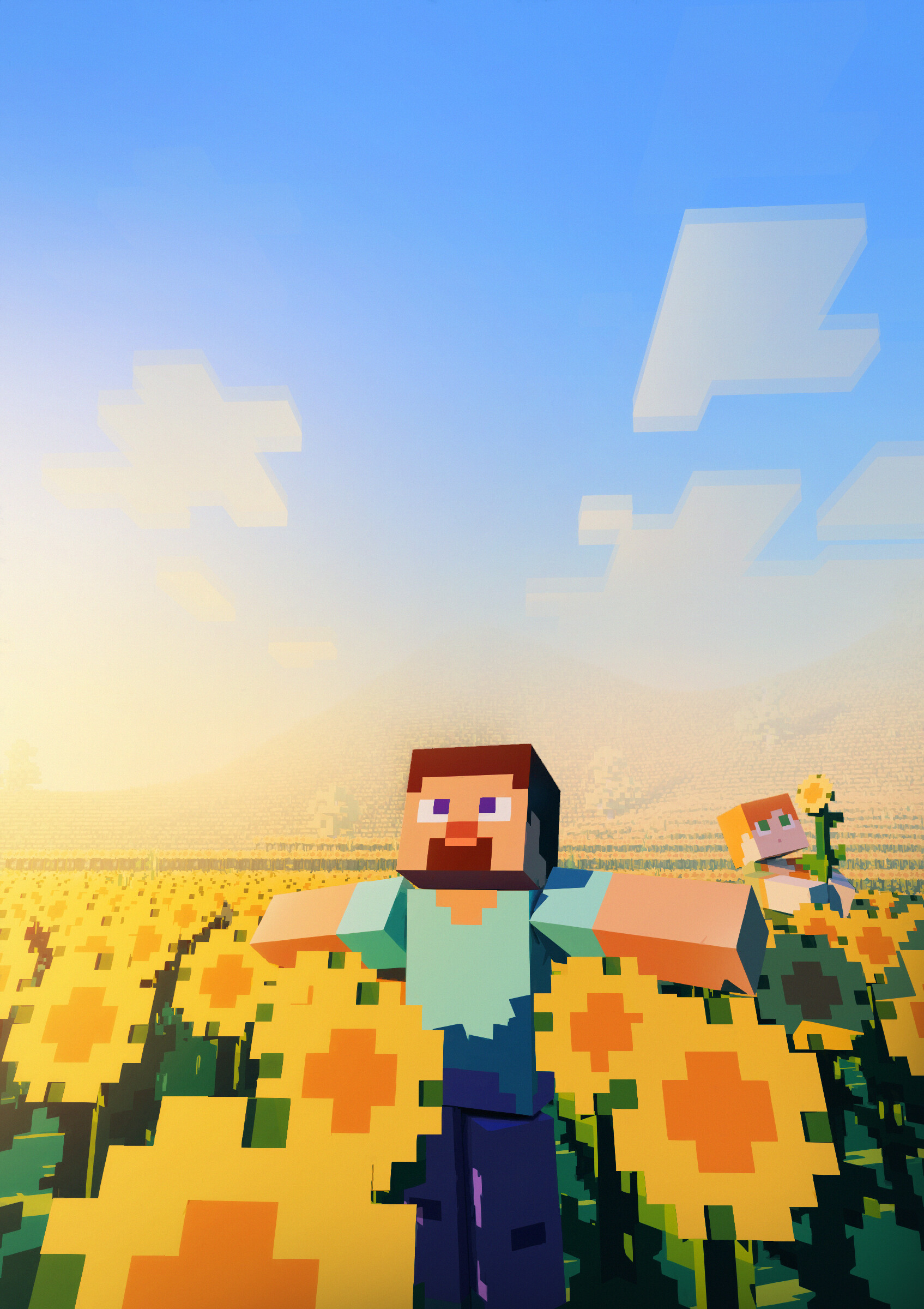 ArtStation - Sunflower Field / Minecraft