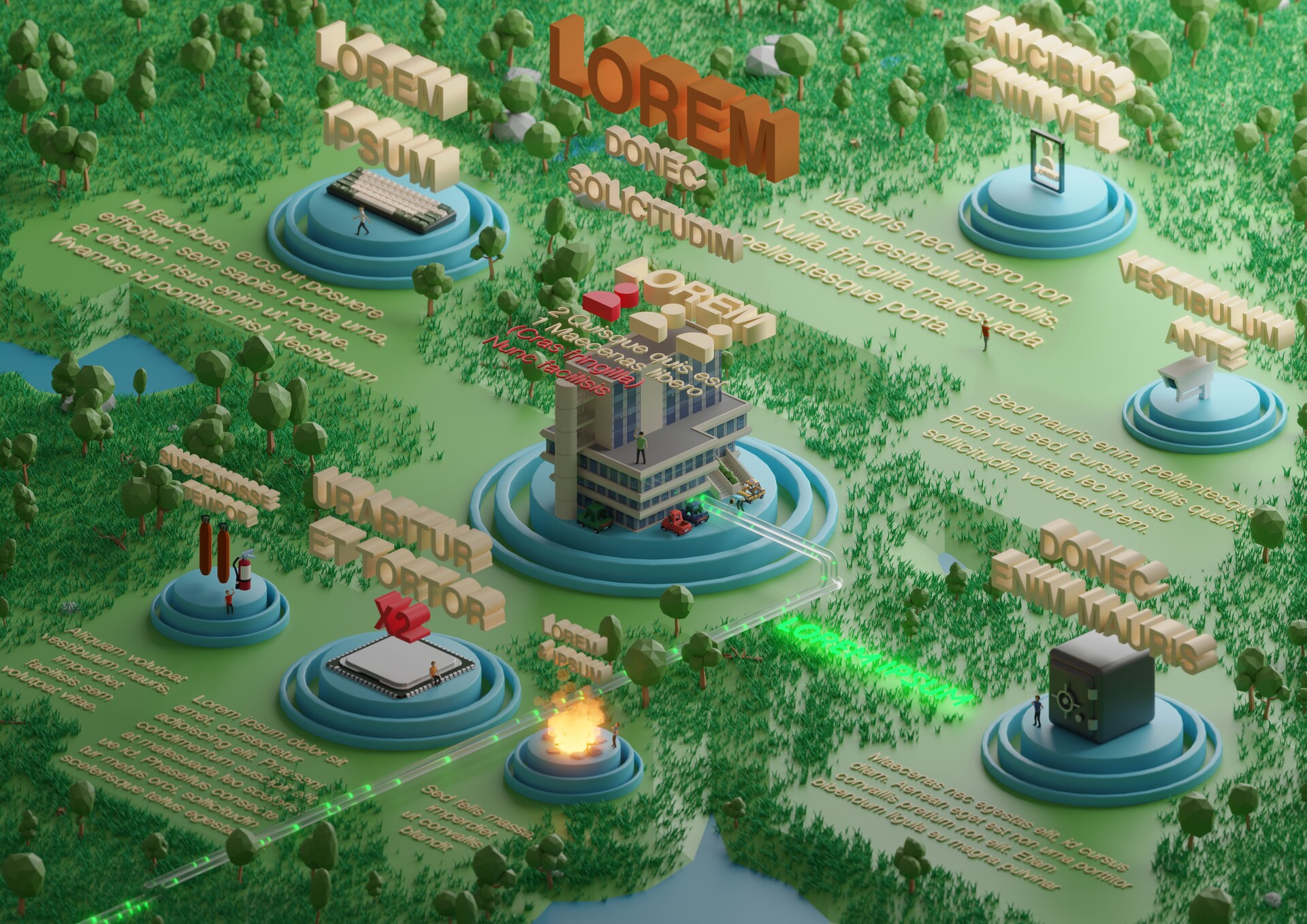 ArtStation - Isometric mindmap