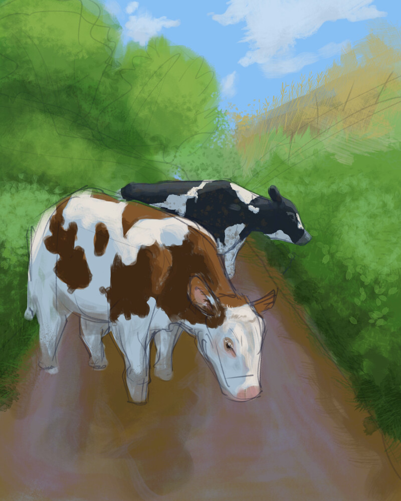 ArtStation - Cows on a date