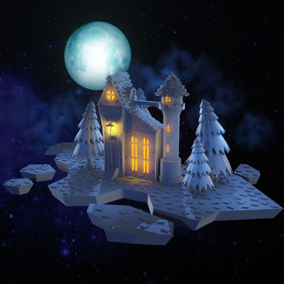 ArtStation - Night Castle(low poly)