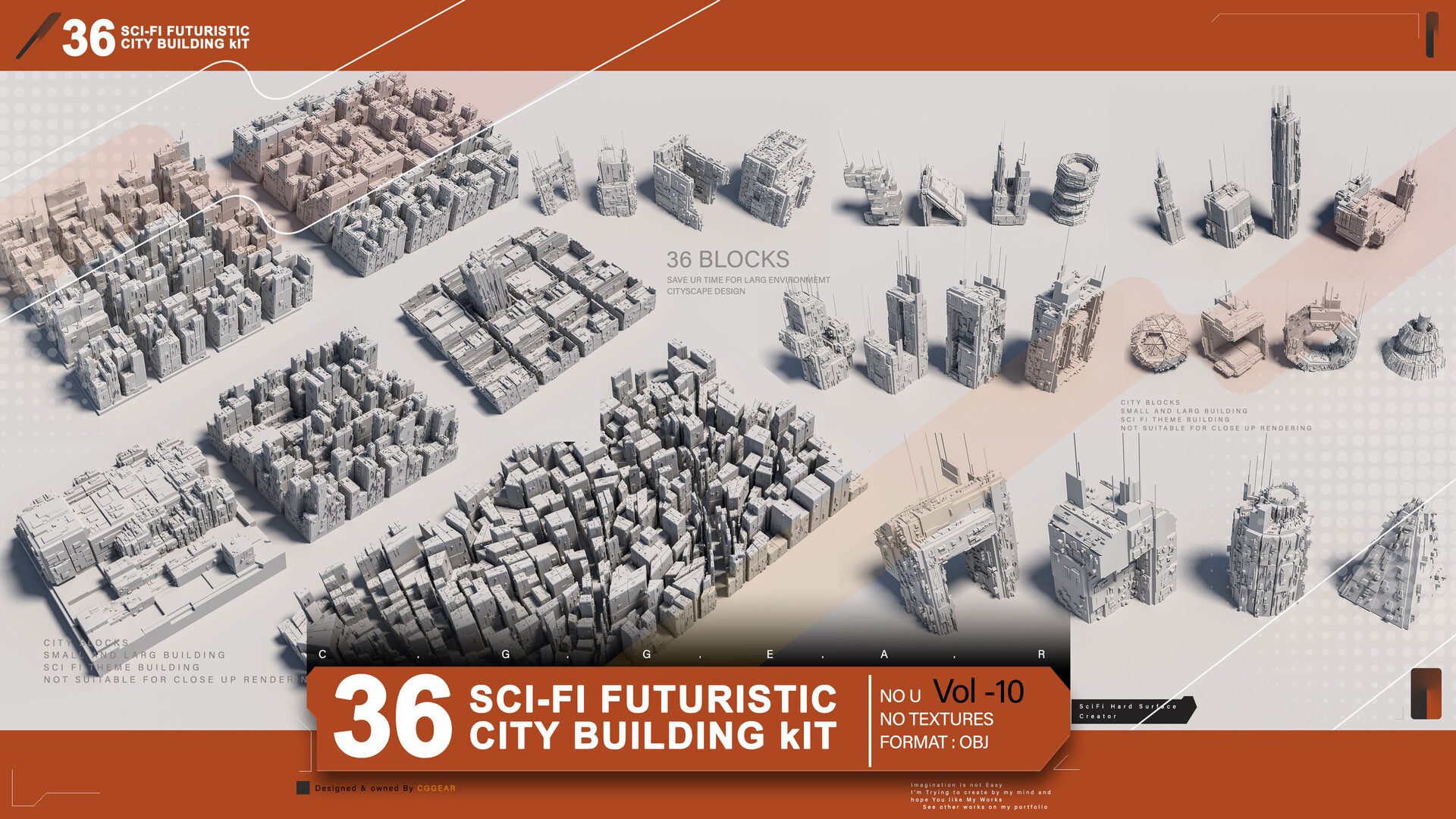 ArtStation - 36 SCI-FI BUILDINGS CITY KIT vol 10