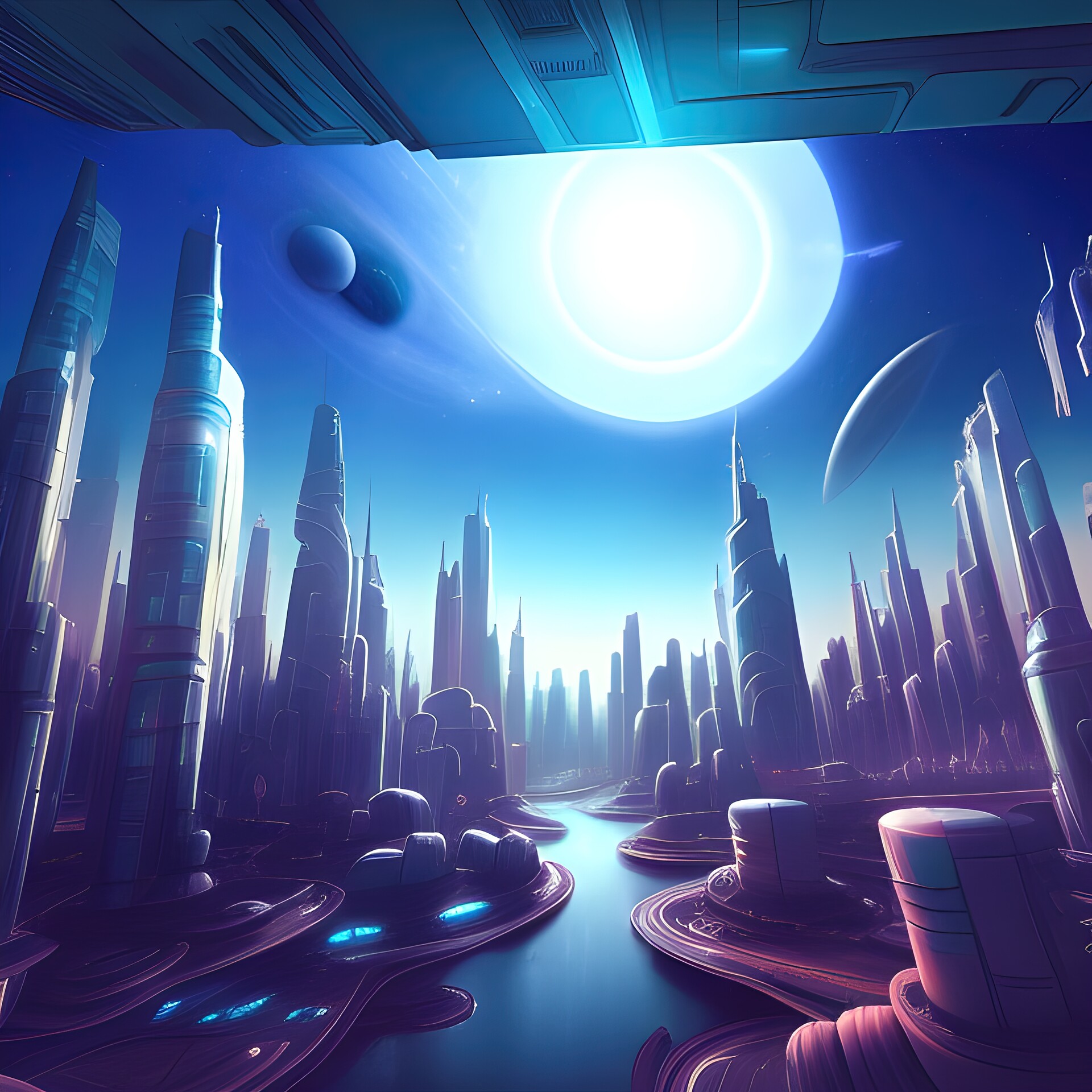 ArtStation - Futuristic city surreal scenery - generative ai