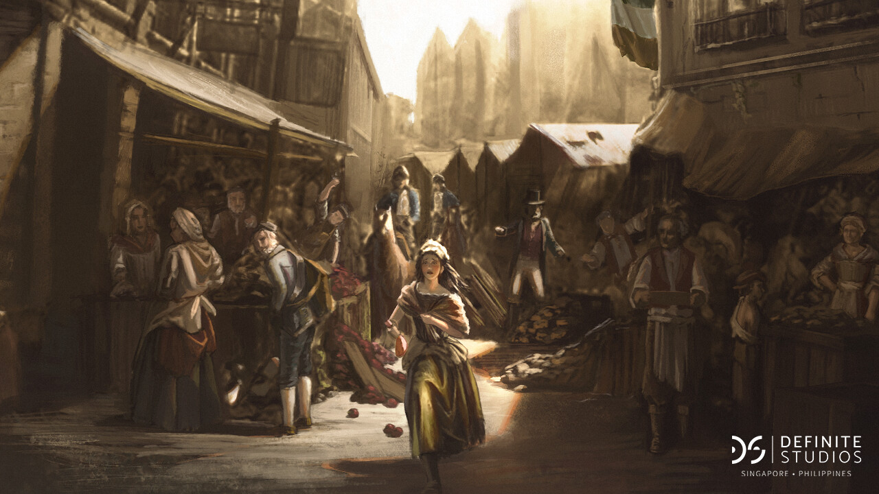 ArtStation - Distress at the Market Concept Art