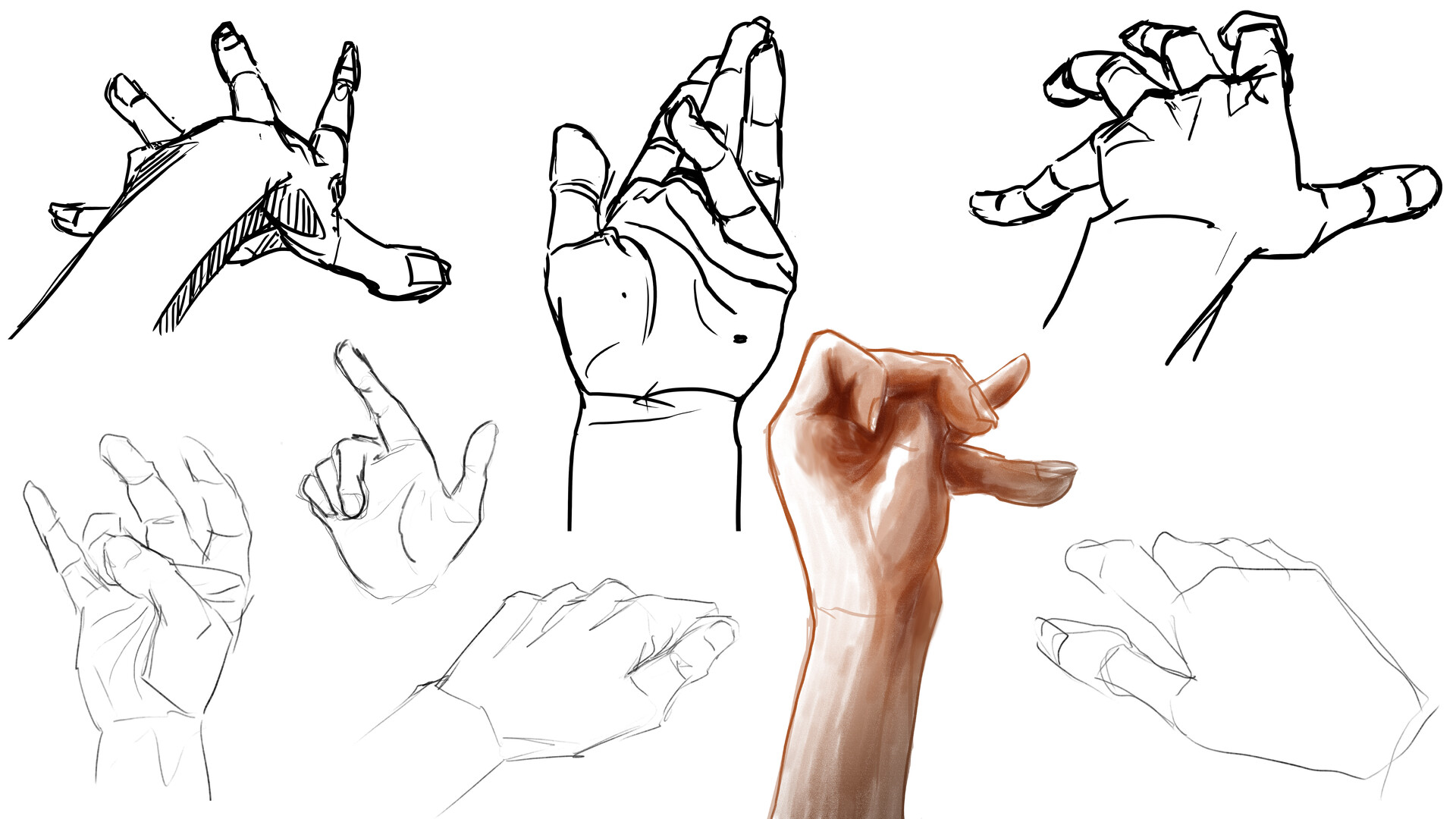 ArtStation - Hands study with dominant and non dominant hand