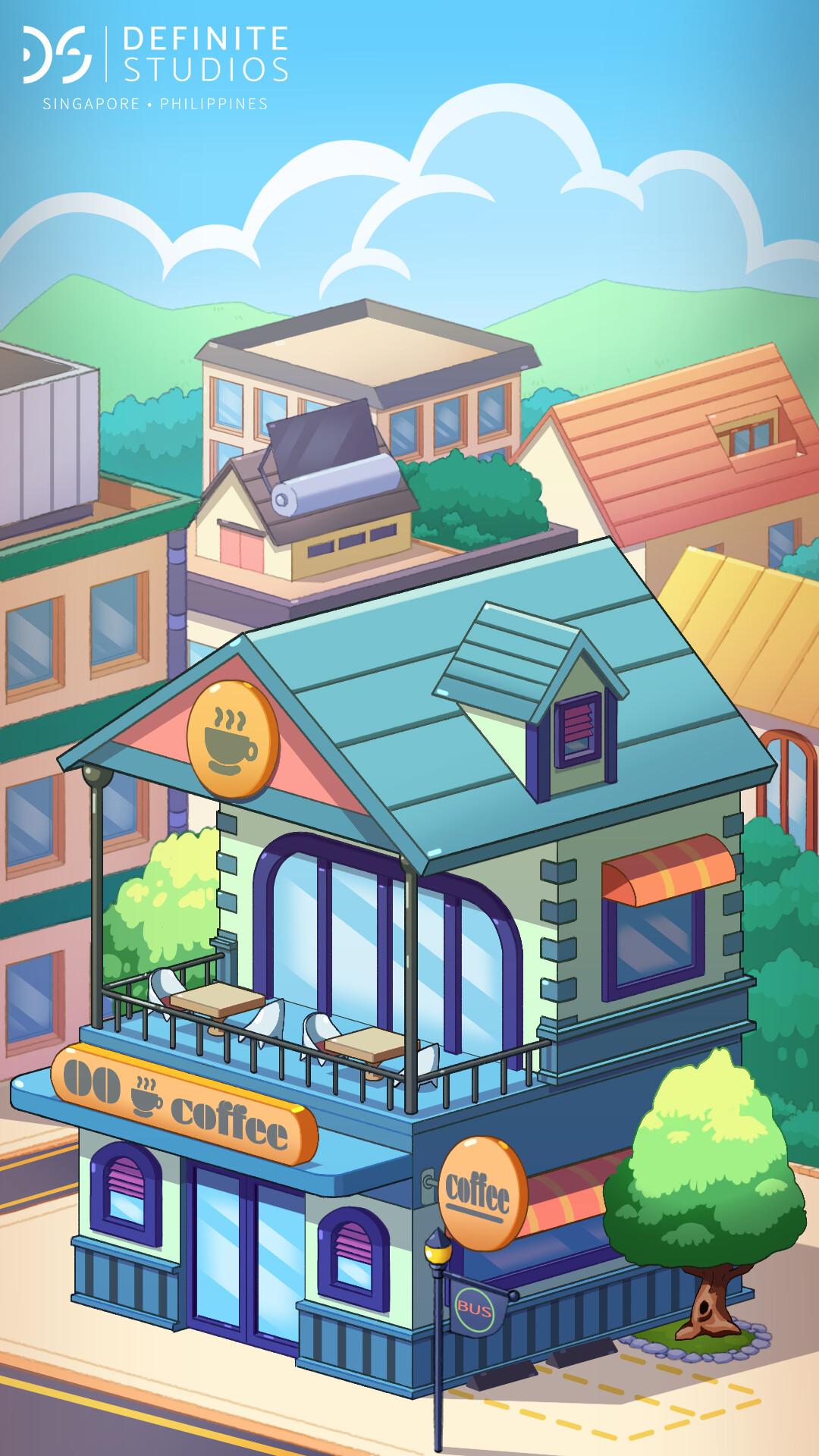 ArtStation - B&B Outdoor Coffee House Environment Art