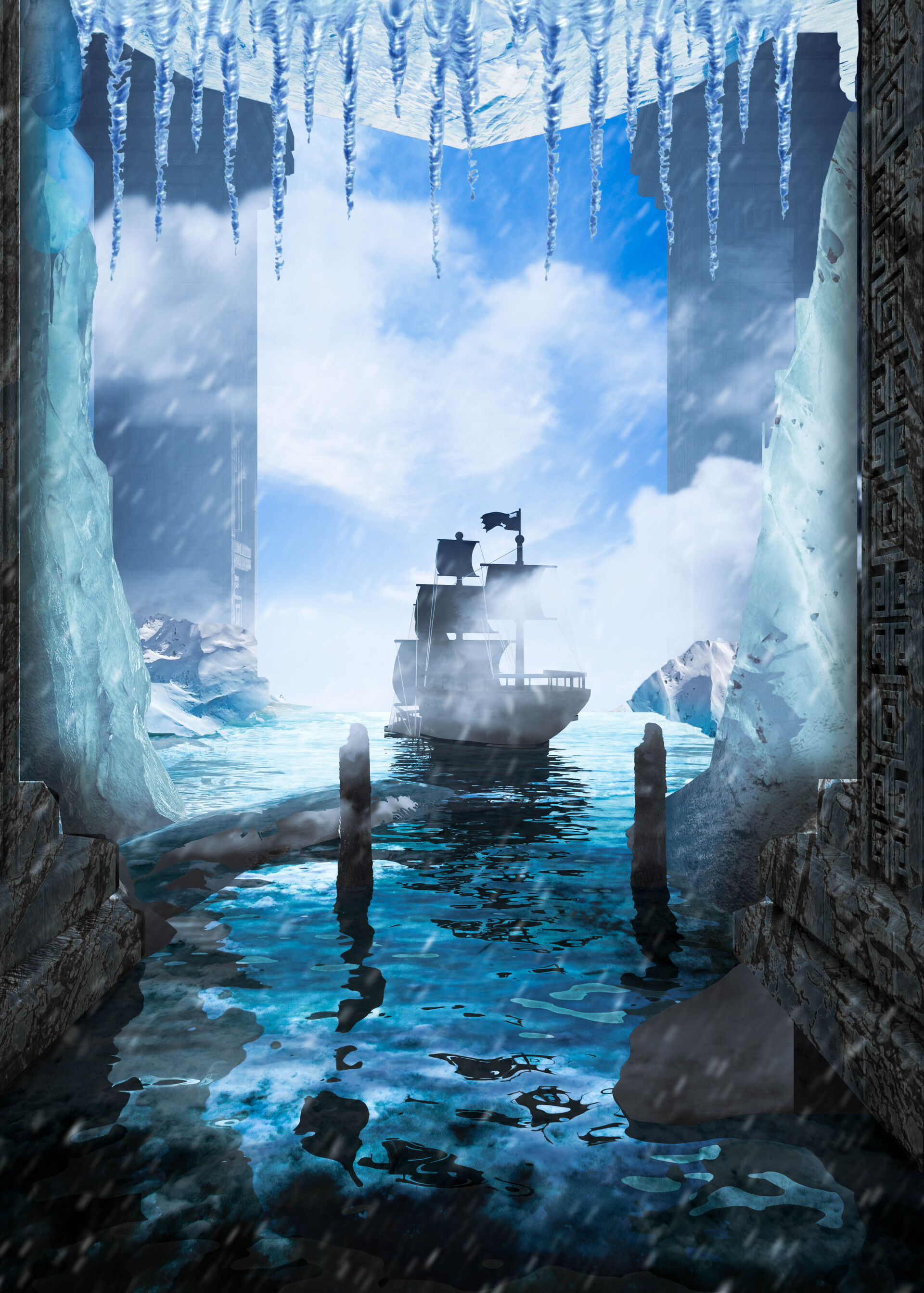 ArtStation - Snowy Ship Cave