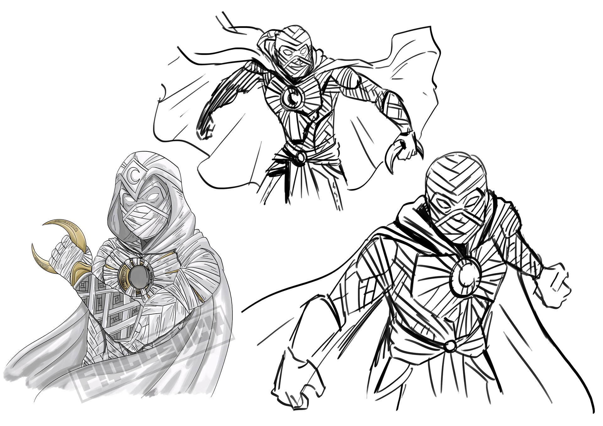 coloring pages moon knight