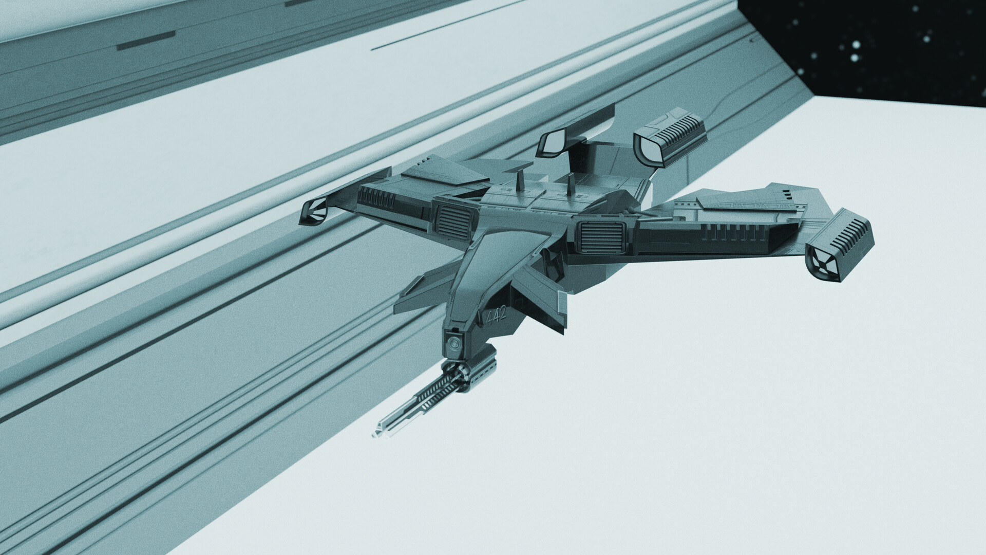 ArtStation - Sci Fi space Fighter Ship Concept