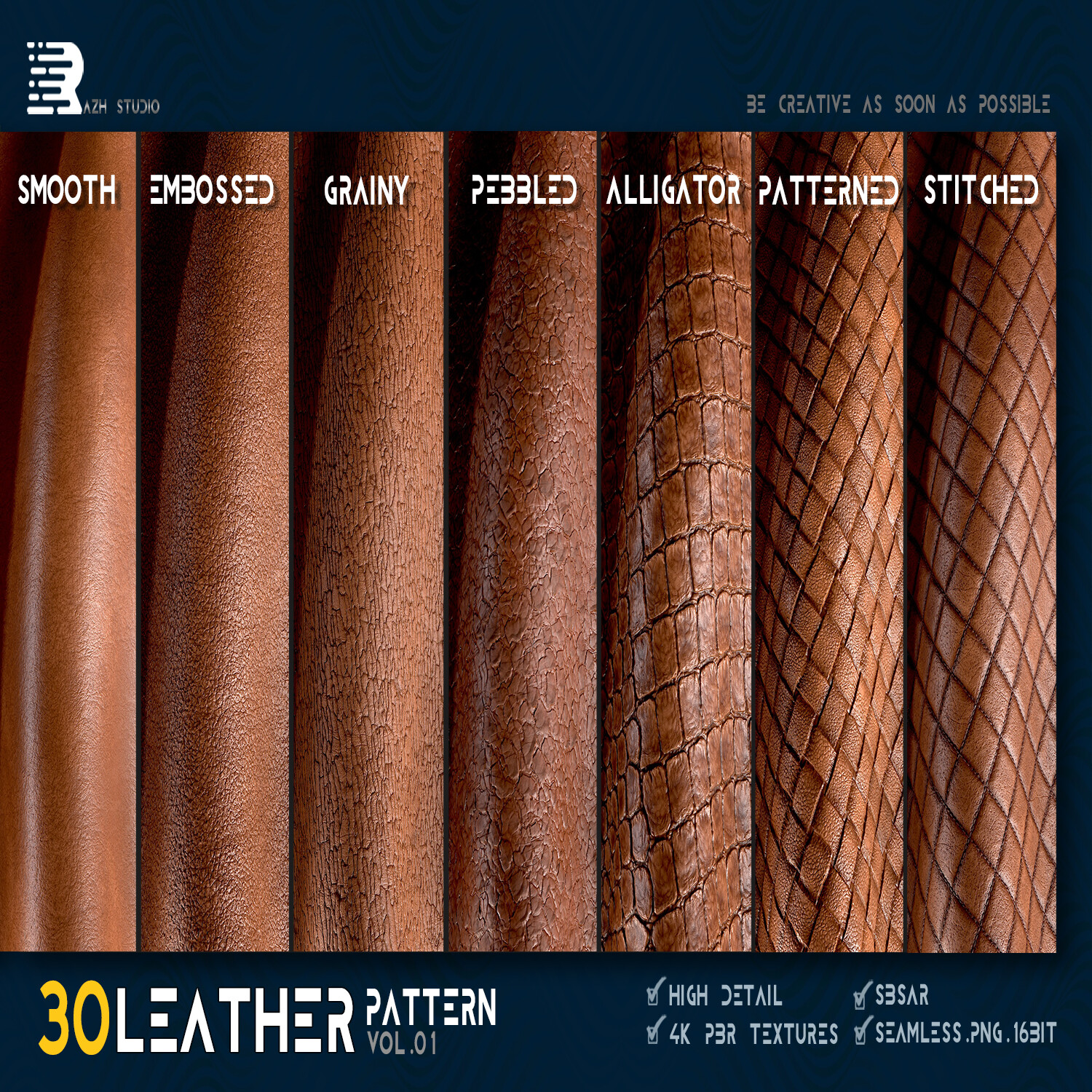 ArtStation - 30 Leather Pattern - Vol 01
