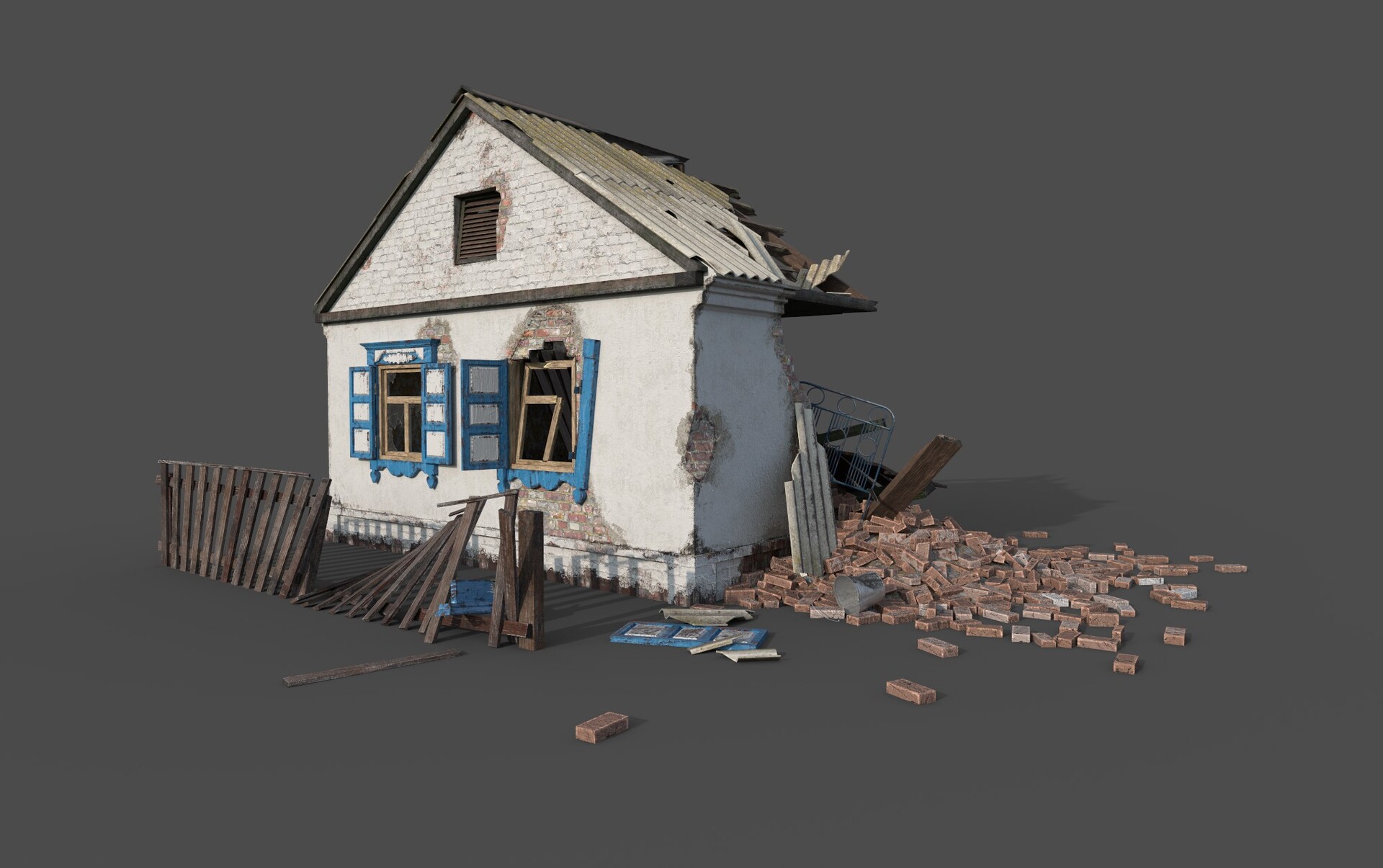 ArtStation - Ruined Village House