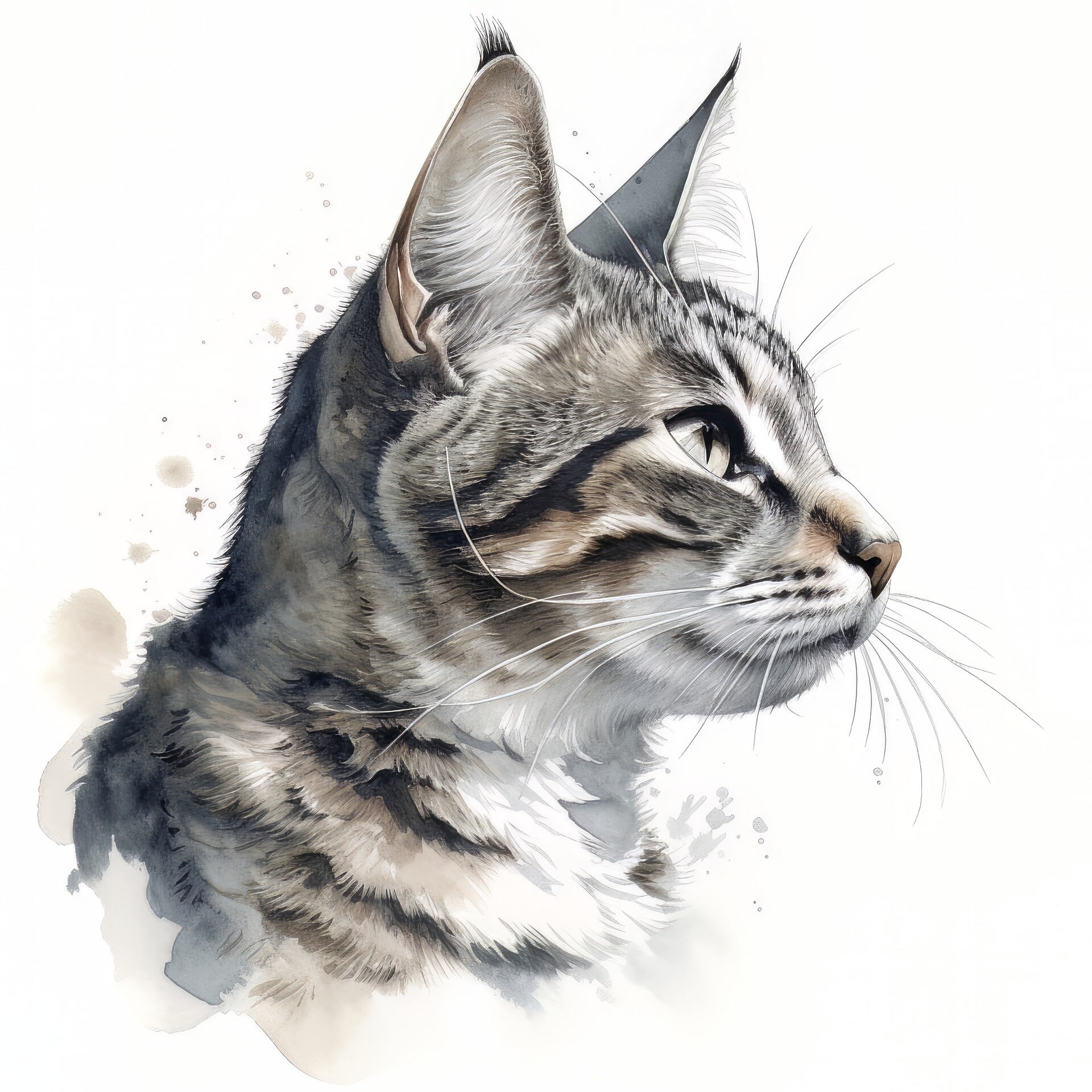 Cat Profile Drawing