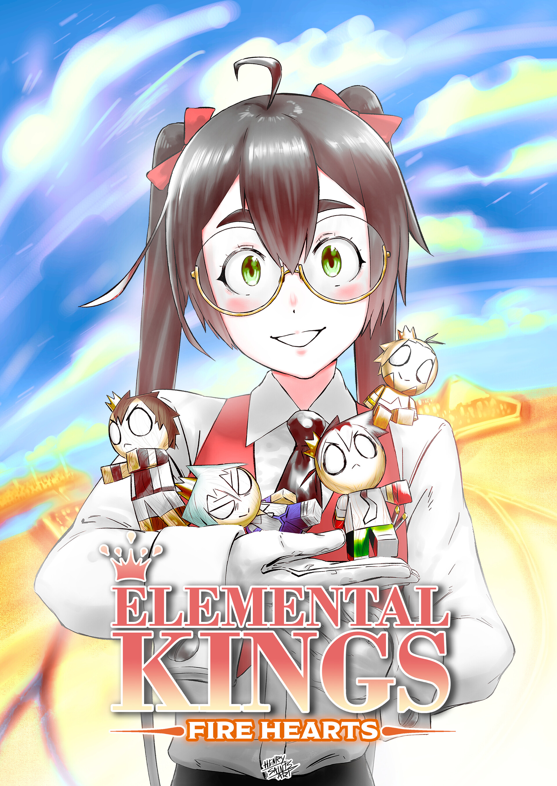 ArtStation - Elemental Kings Fire Hearts Cover