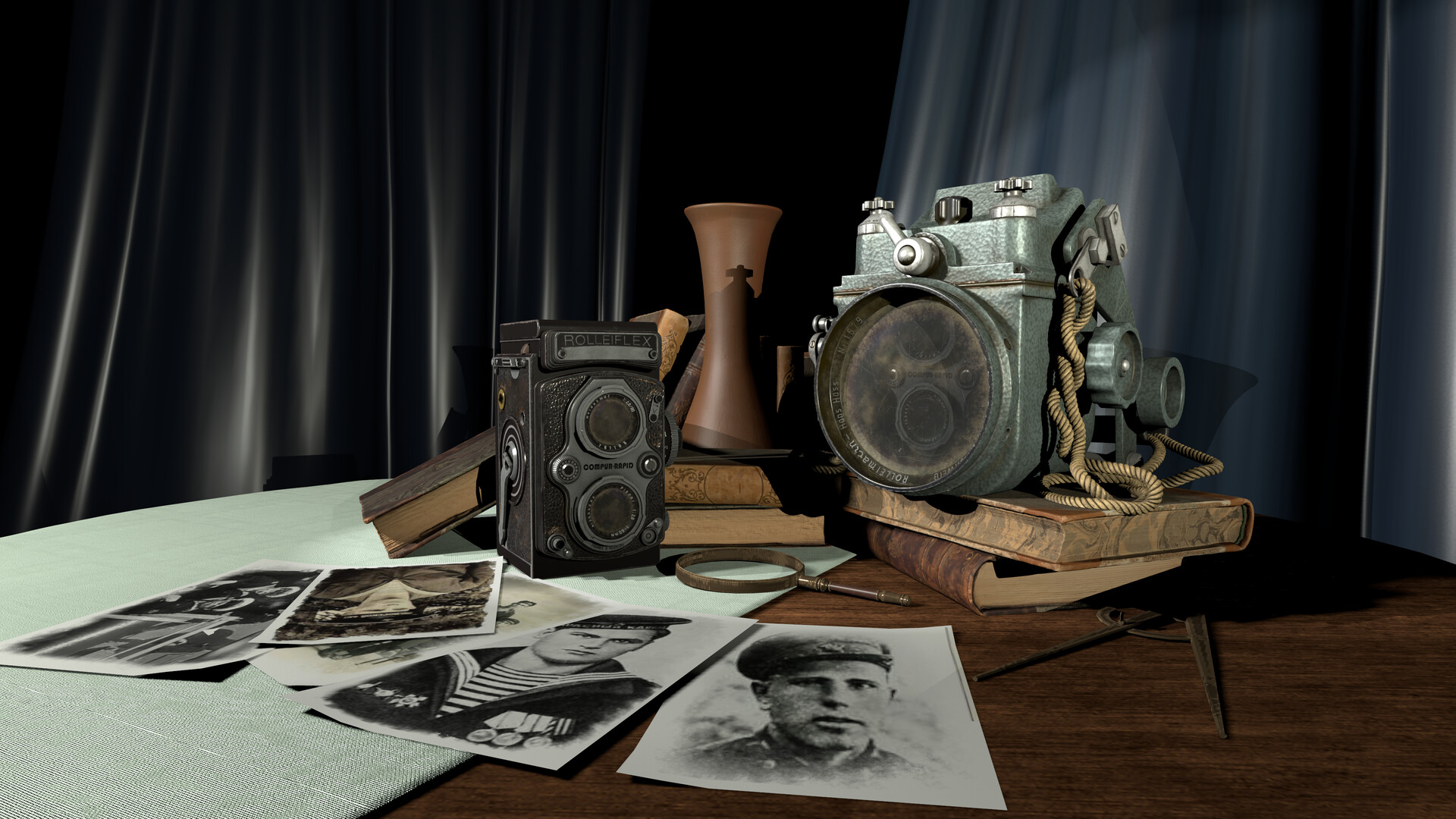 ArtStation - Camera Rolleiflex with underwater box