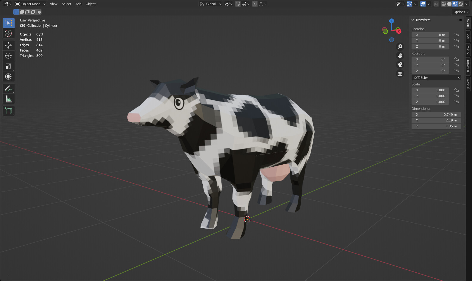 ArtStation - Low poly cow - N64 style