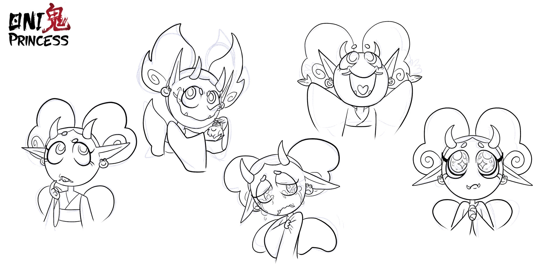 ArtStation - Oni Princess Expression Sheet