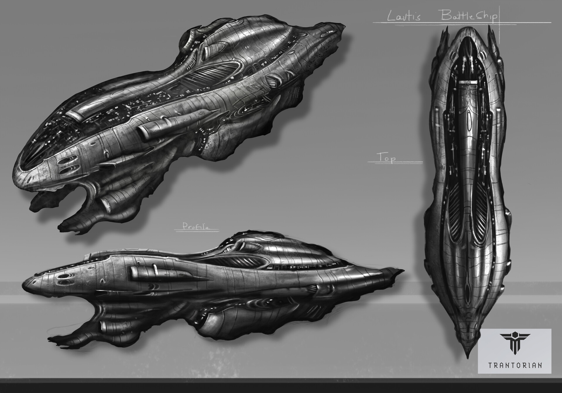 ArtStation - trantorian alien ship concept art