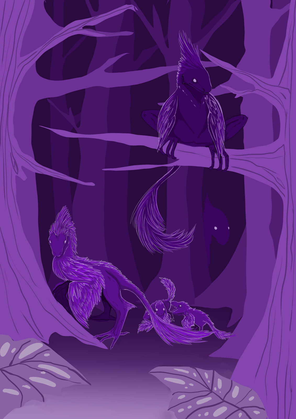 eolia ferrand - Dinosaur Monochrome