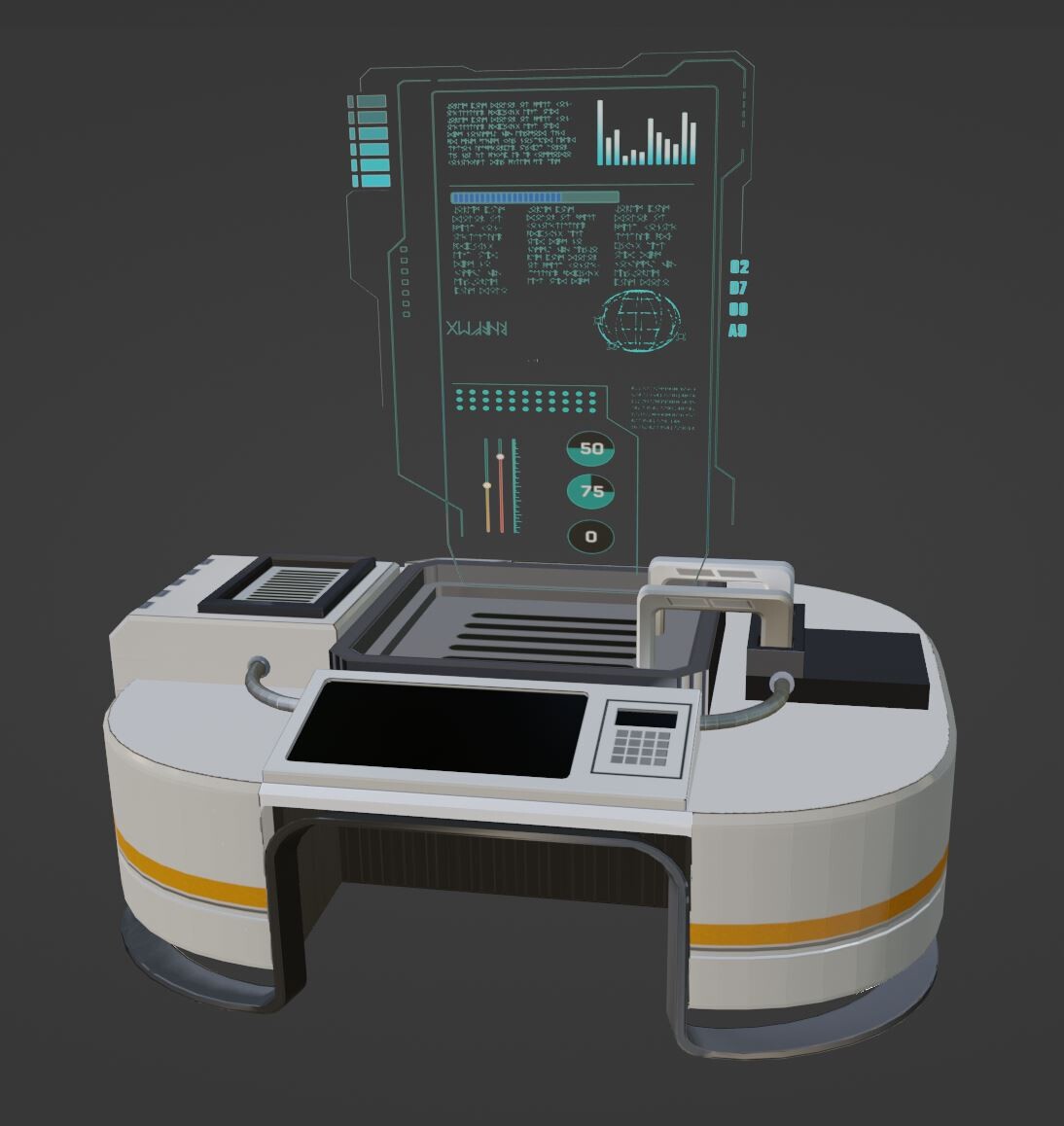 ArtStation - My first Game Ready Asset. A Sci Fi Holo Table