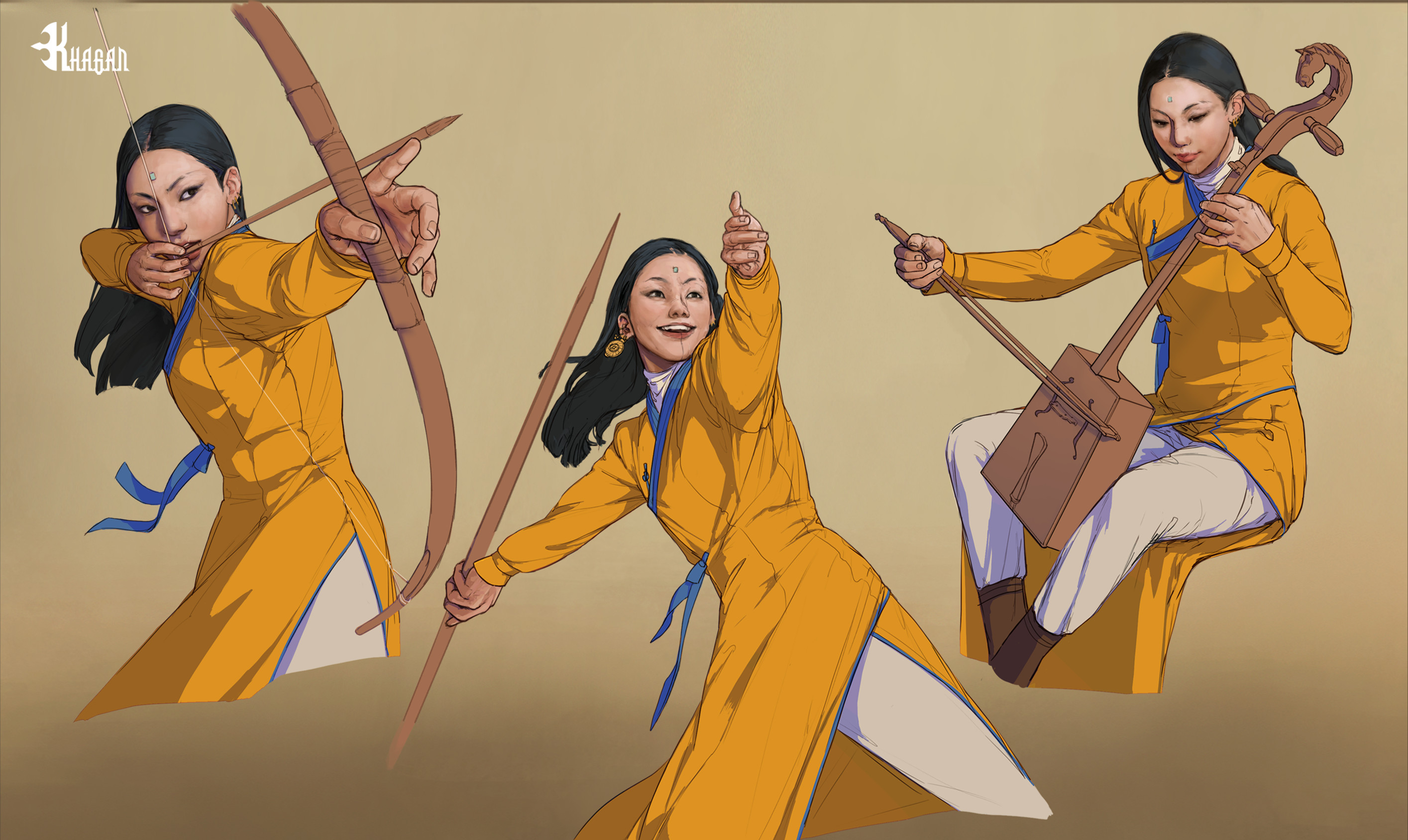"Khagan - Wanyahan action sketches" by Luna Modra : r/ImaginaryWarriors