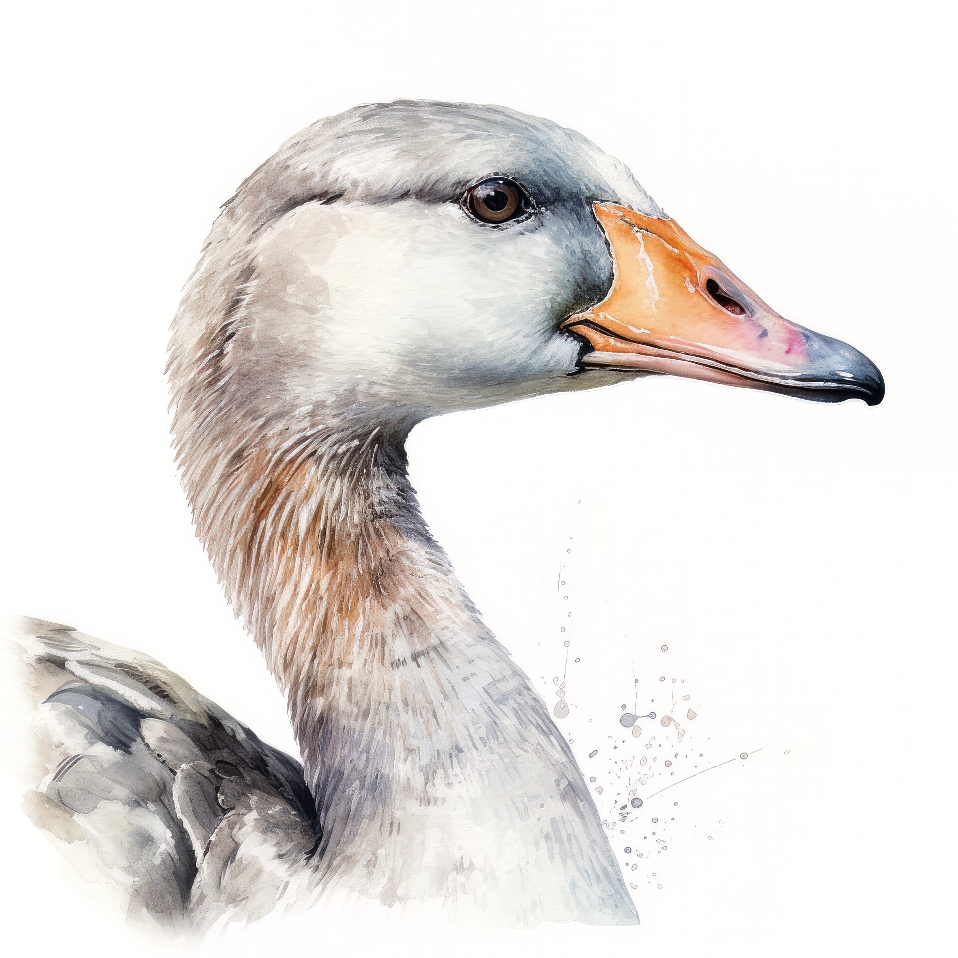 ArtStation - Goose Animal Portrait Watercolor Painting