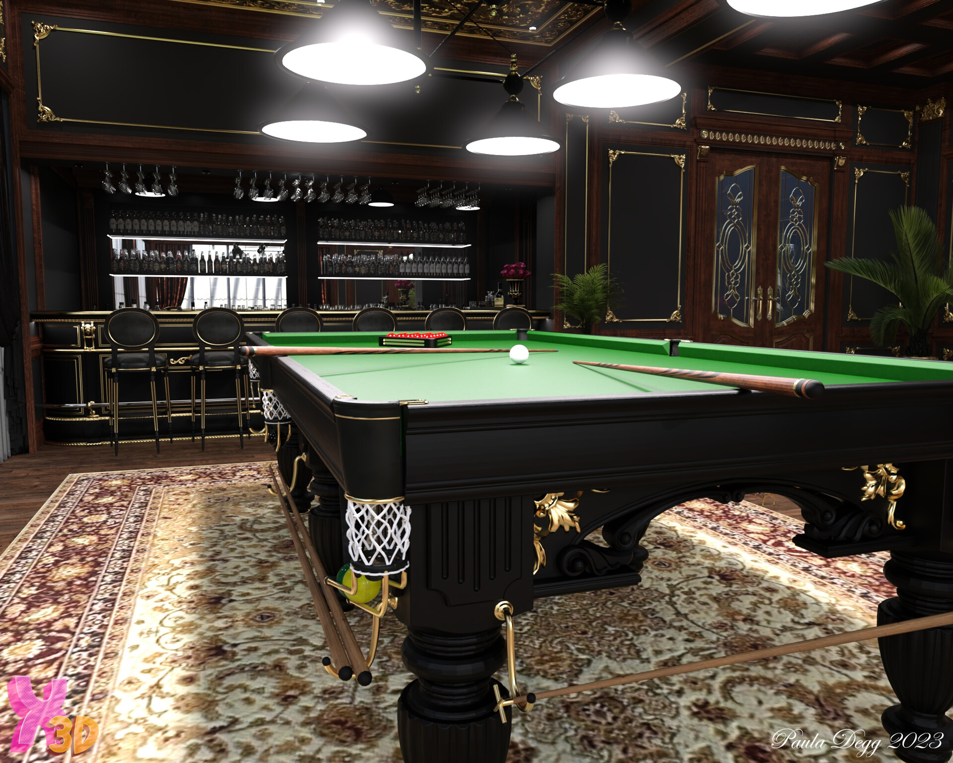 Xtreme3D Studio - Elegant Billiard Room by Tim82