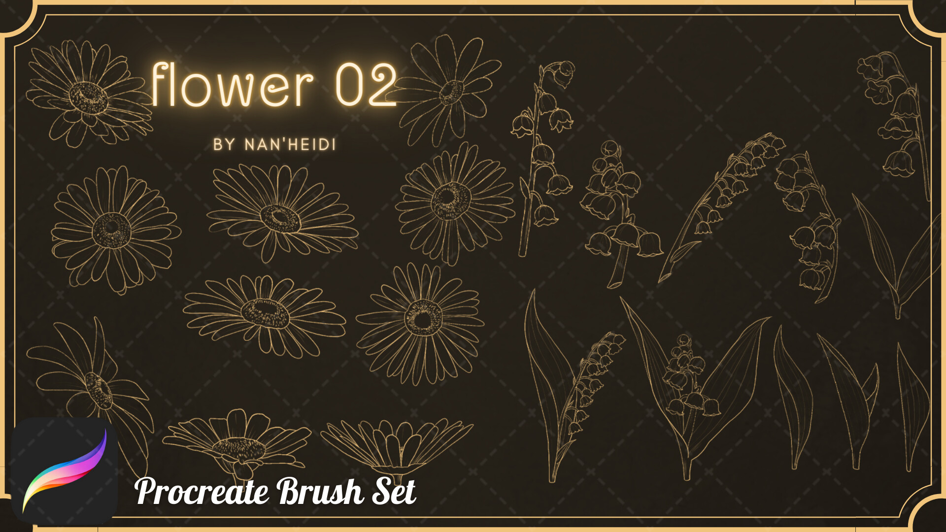 ArtStation - 21 Flower 02 Procreate brushes_By Nan'Heidi