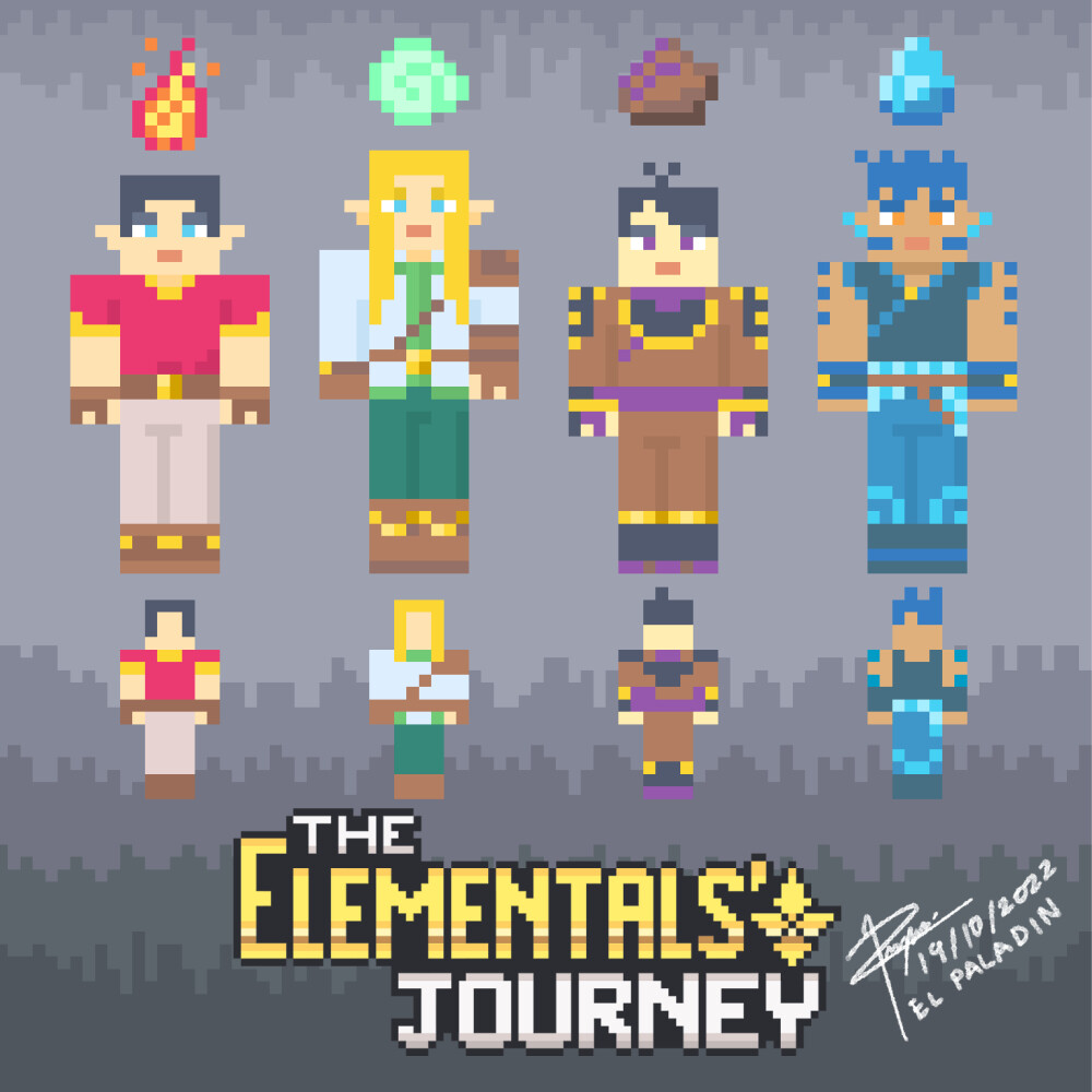 ArtStation - The Elementals Journey pixelart