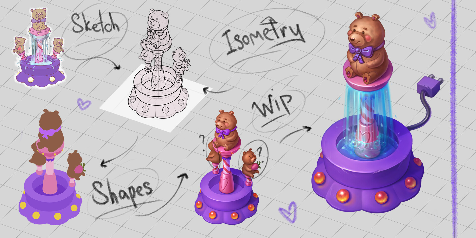ArtStation - Baby Toy Fountain with a Bear