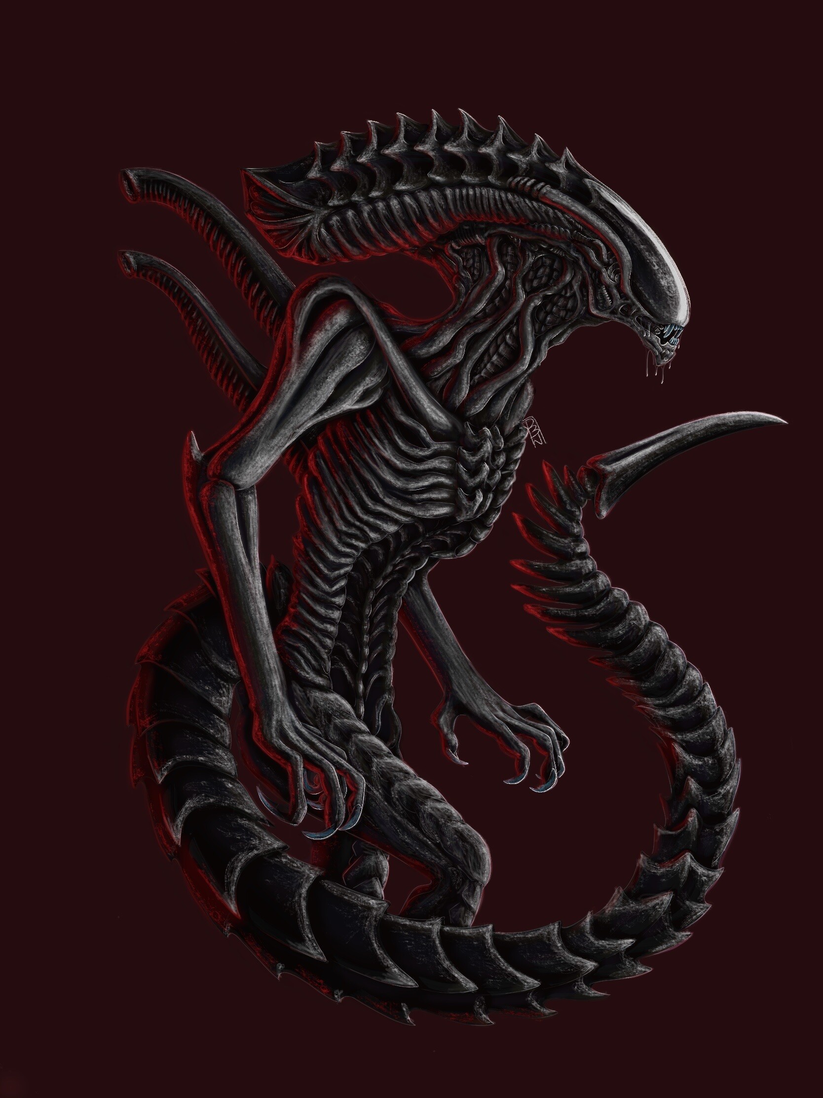xenomorph warrior drawing