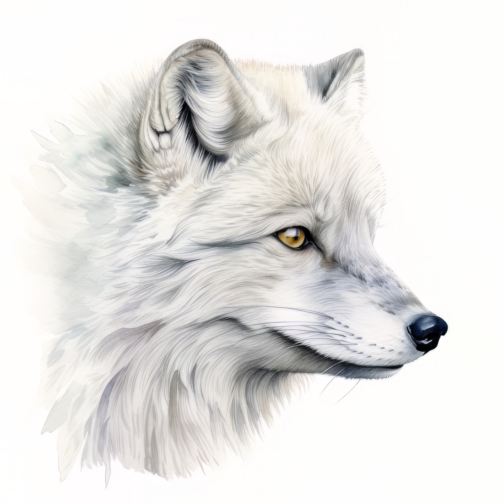 Tundra Arctic Fox Drawing