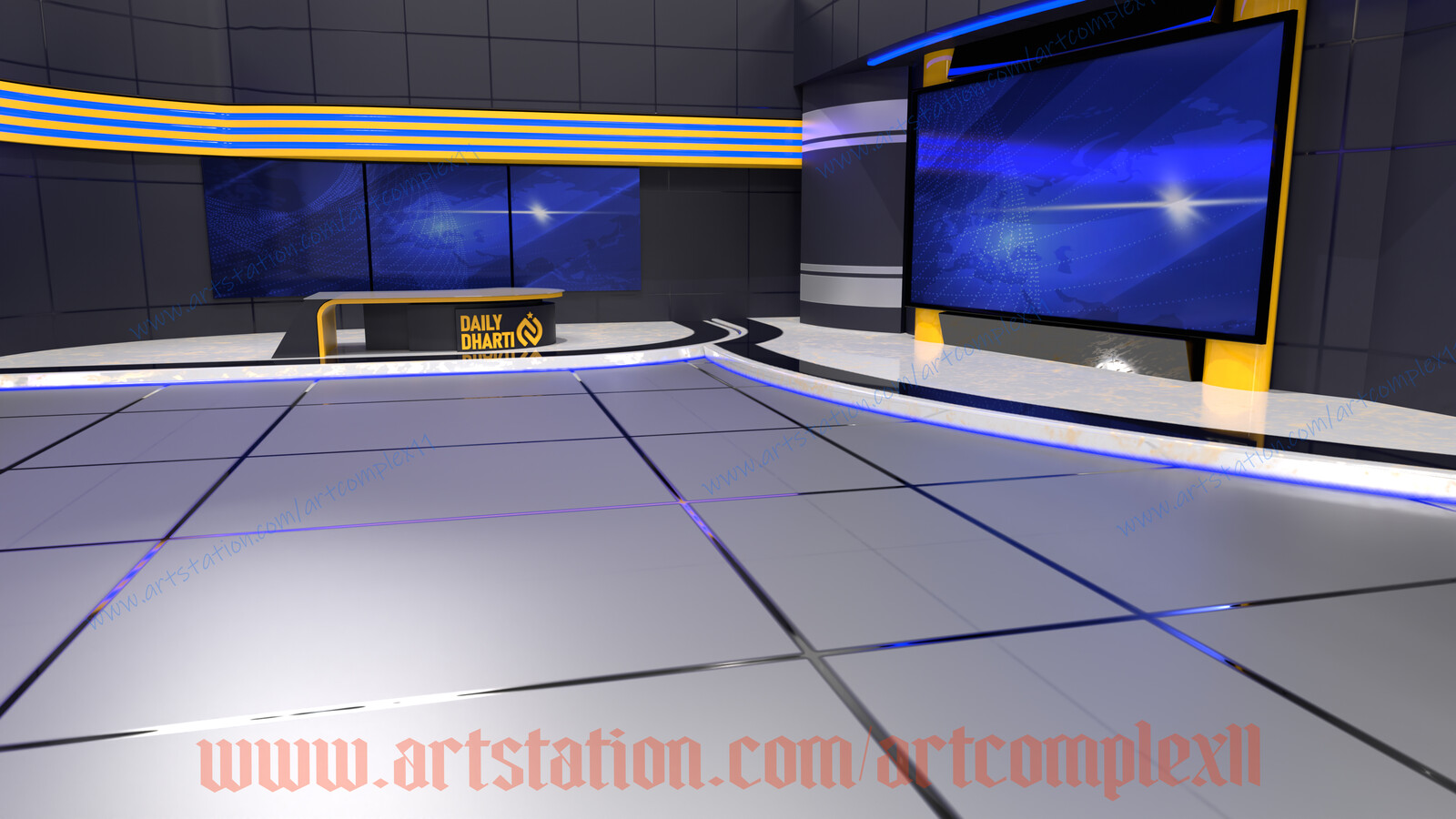 ArtComplex.Studio - News Broadcasting Studio 3D