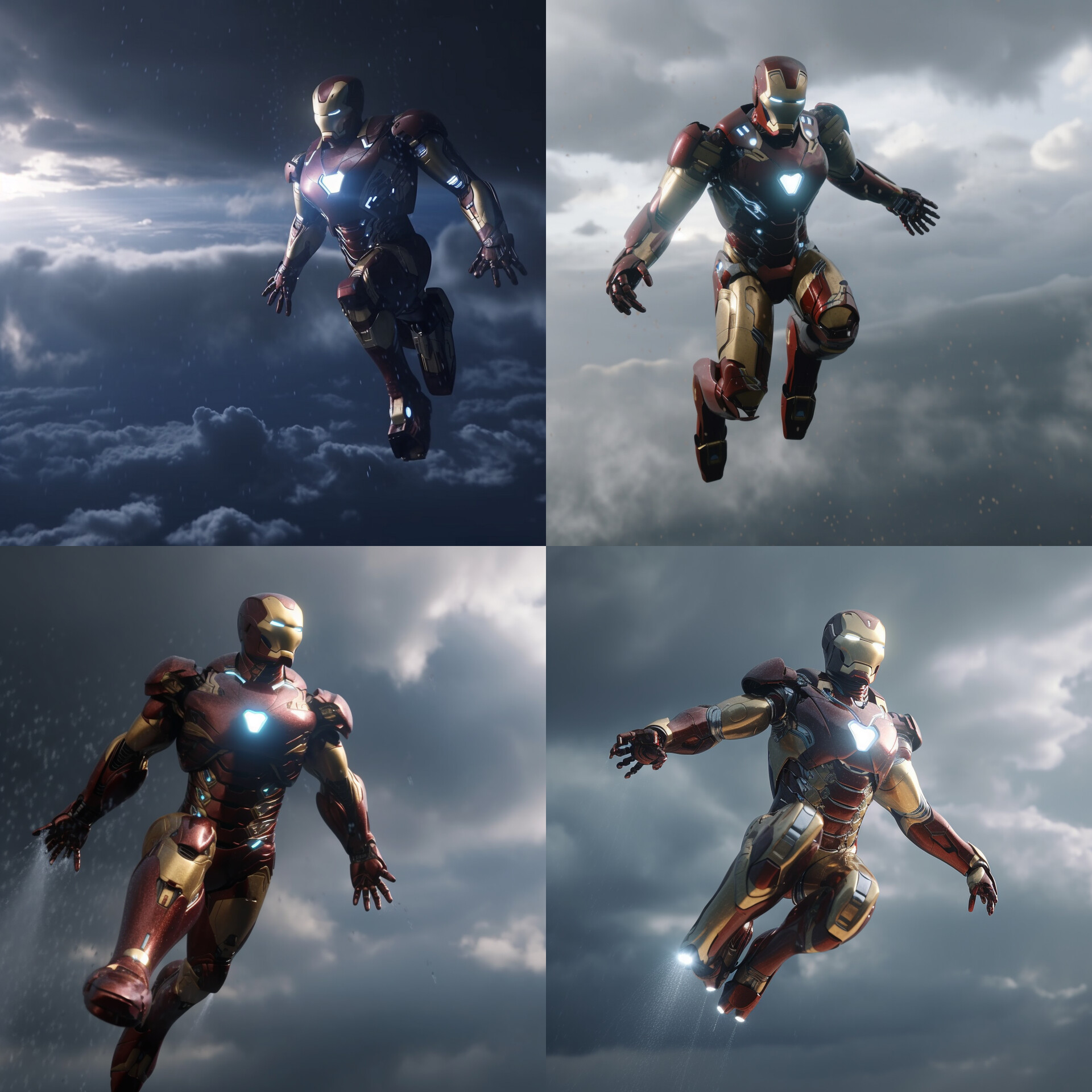 Ironman Flying White Background