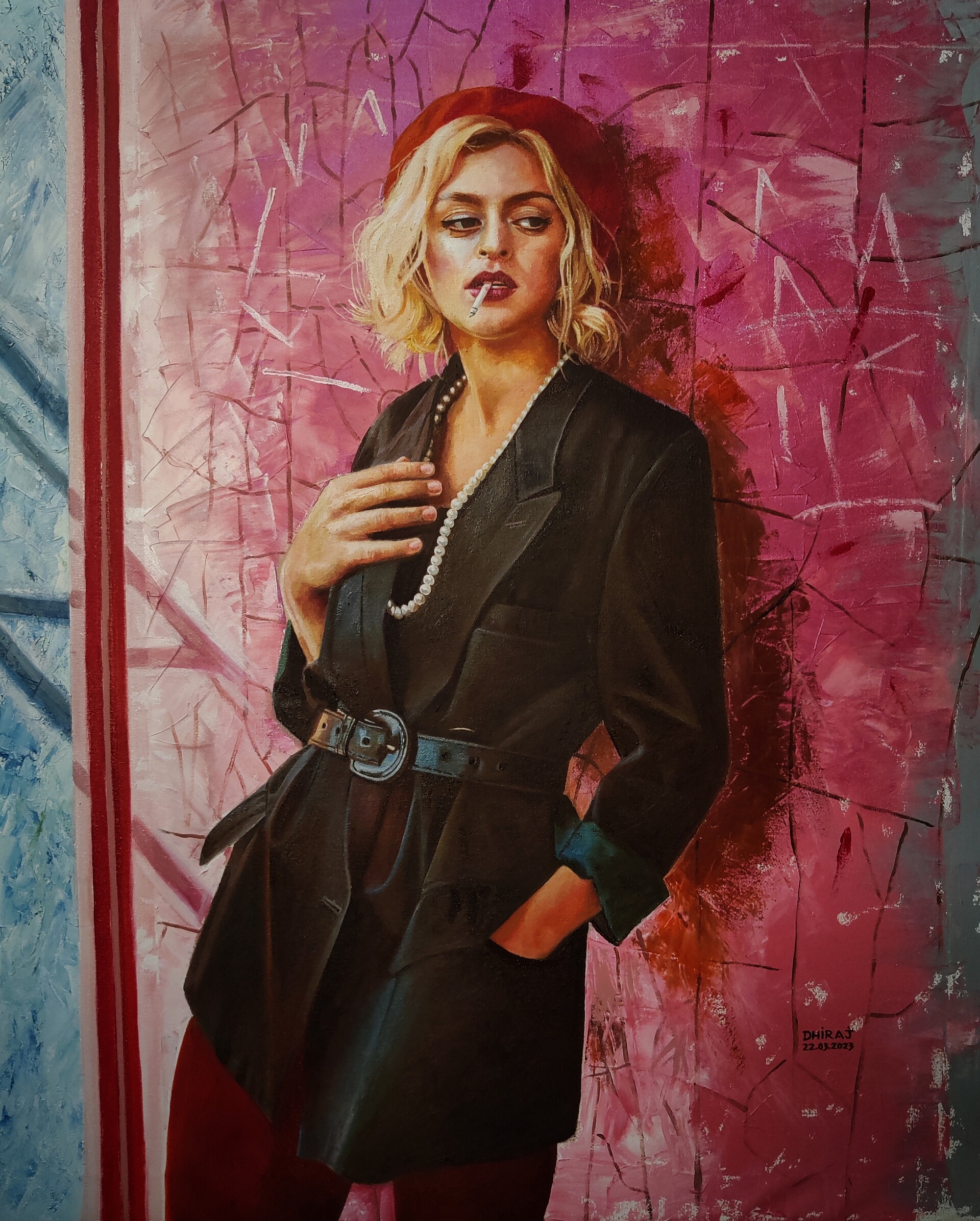 ArtStation - "Cigarette" 30x36 inch. Oil on canvas