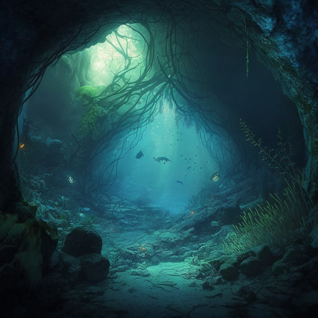 ArtStation - underwater cave