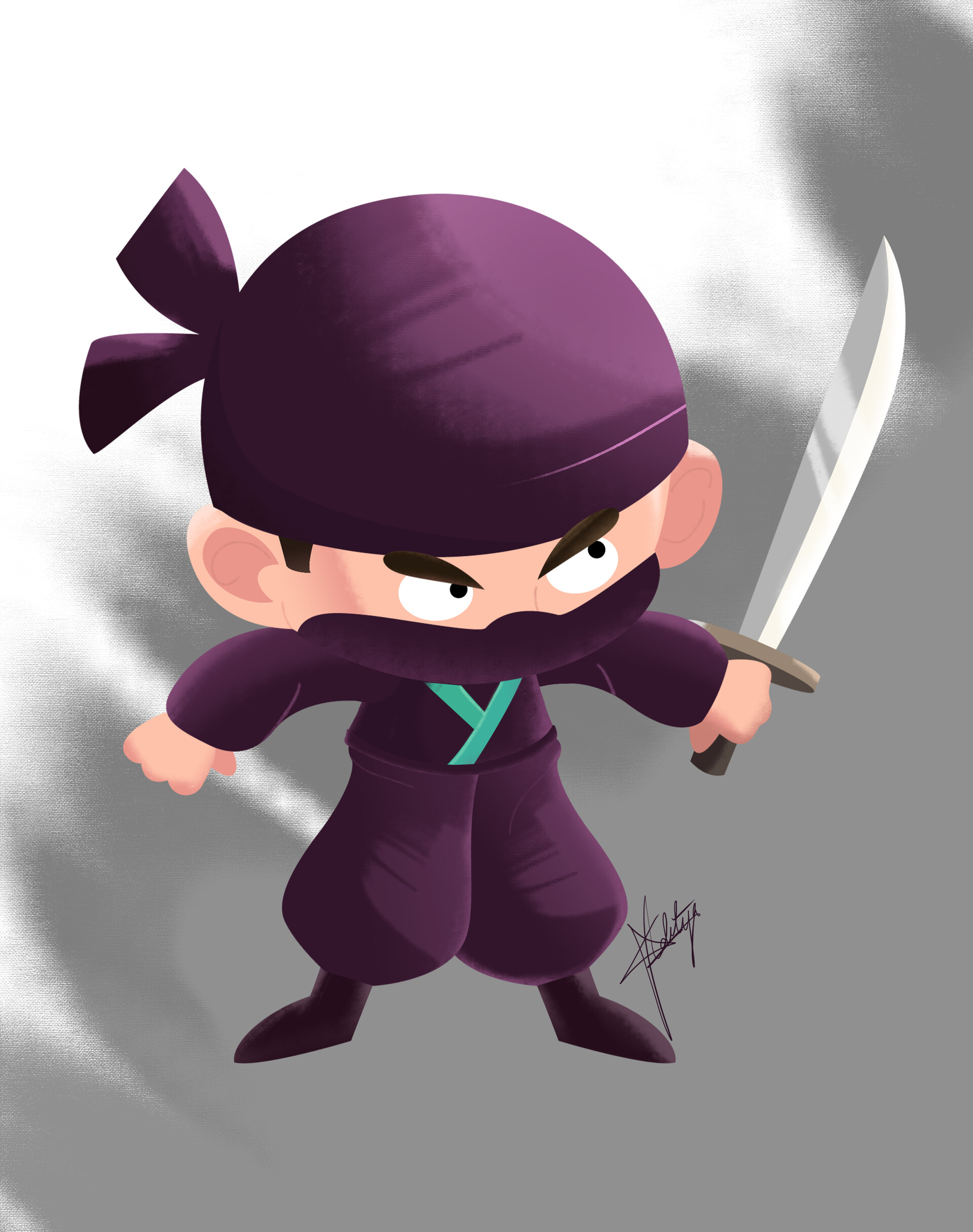 ArtStation - Angry Ninja Cute Illustration