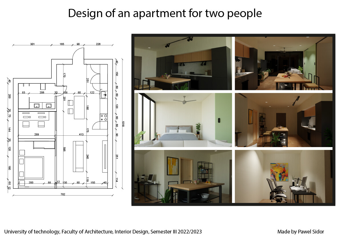 ArtStation - Design of an apartment for two people