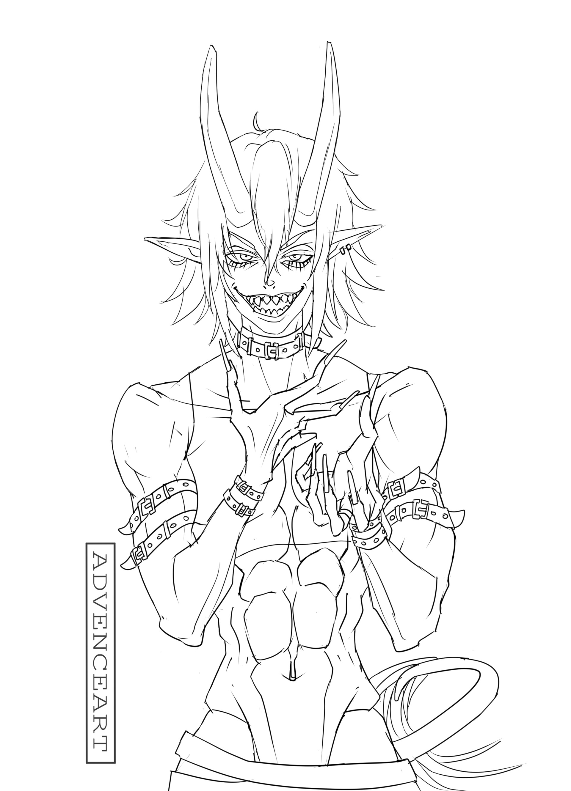 anime demon boy coloring pages