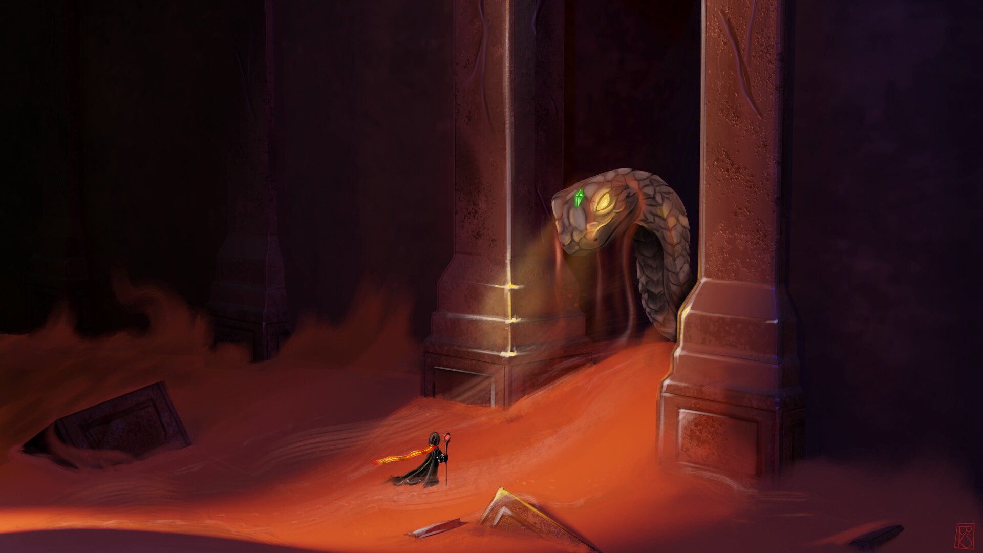 ArtStation - The Serpent King in the Desert