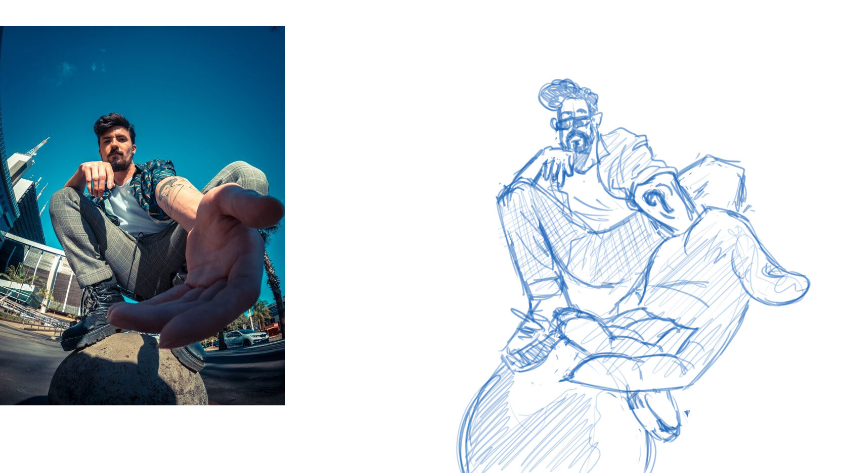 ArtStation - Foreshortening sketch