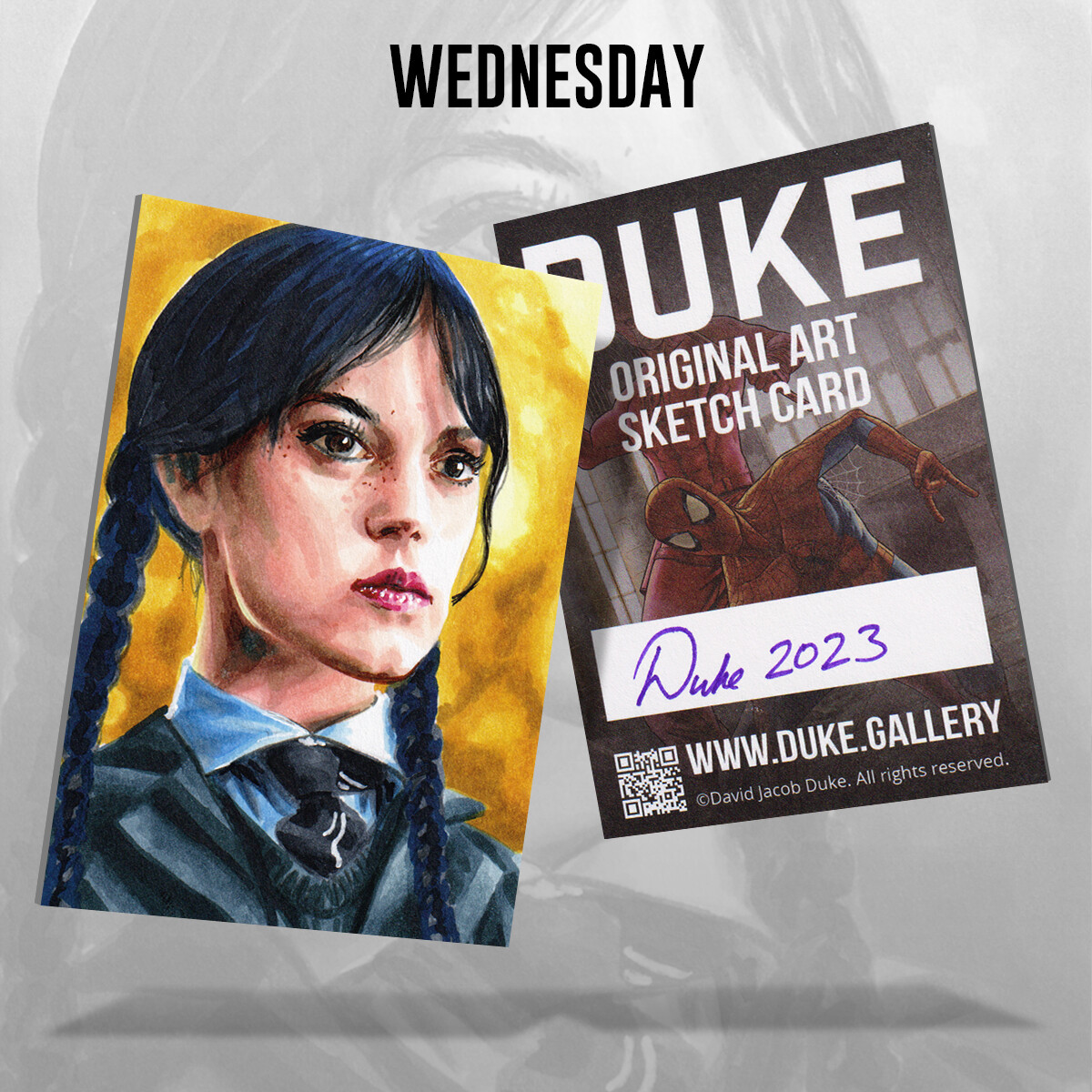 David Duke - Wednesday Addams Sketch Card