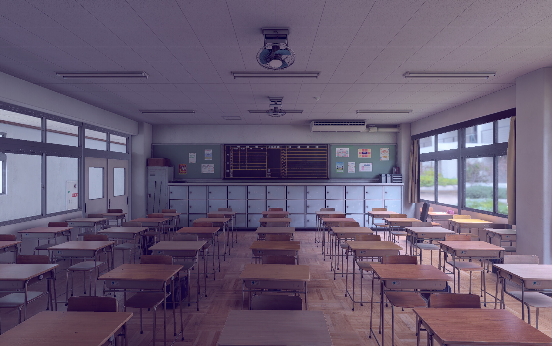 Japanese High School Classroom Anime
