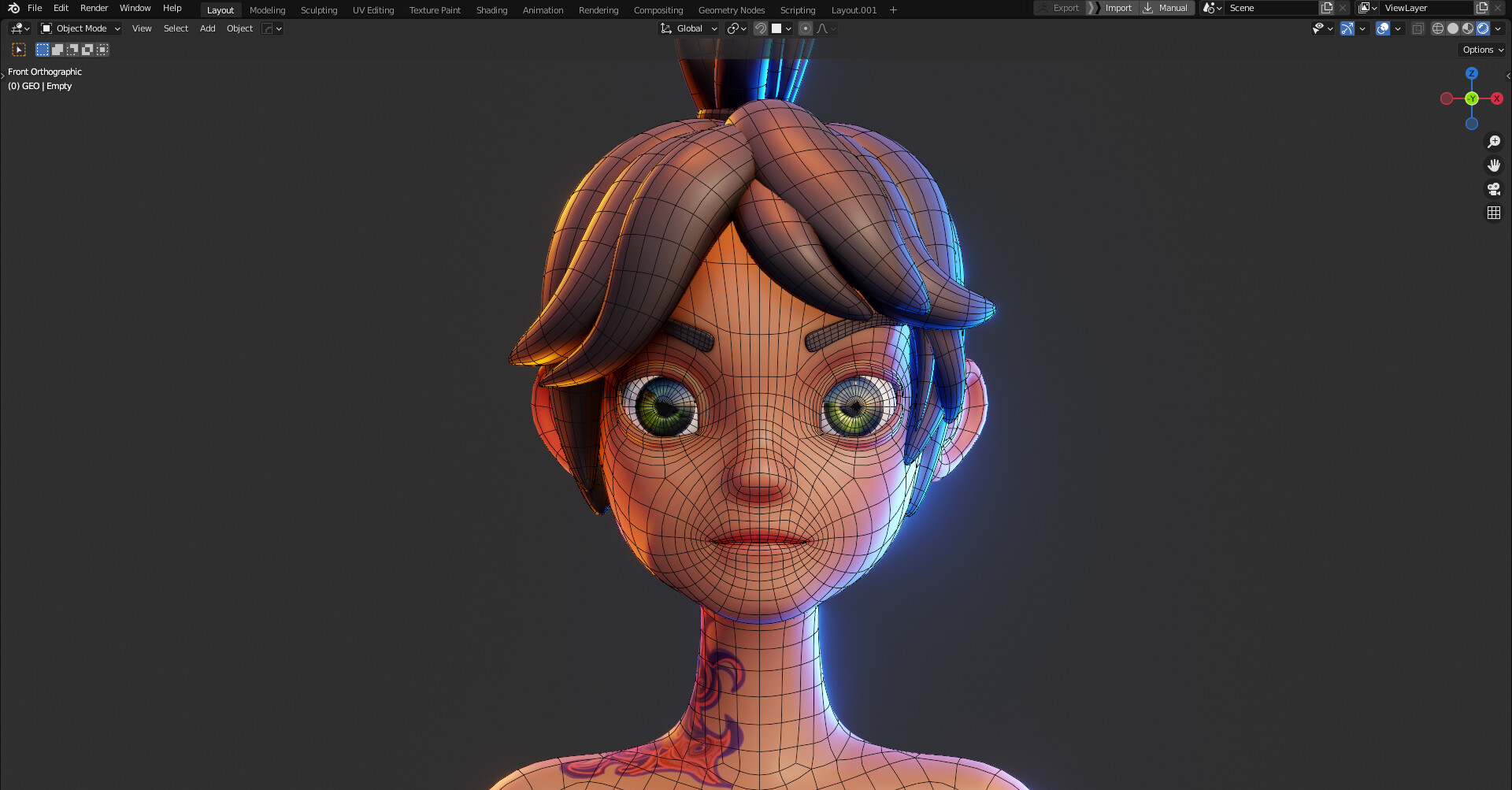 Phong Ly - Blender Character Modeling - Dina Style 1 With Basemesh