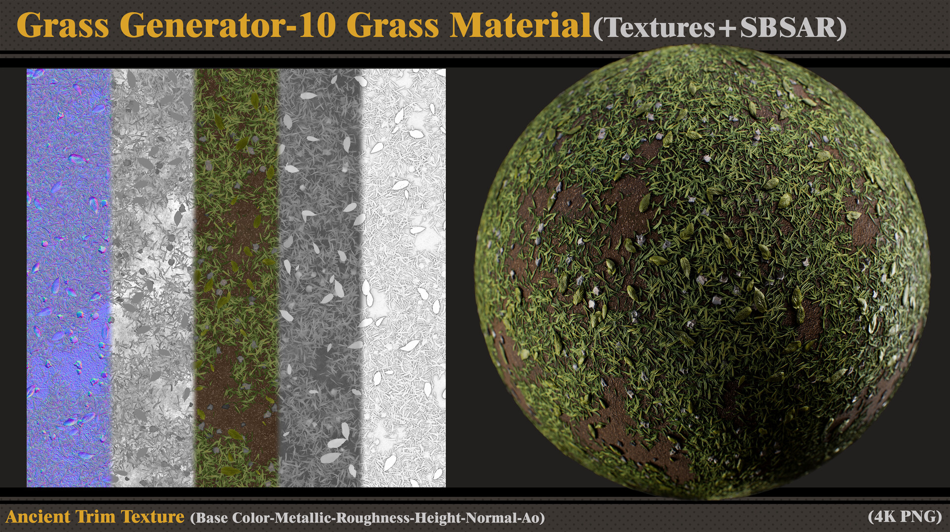 Zahra.3D - Grass Generator-10 Grass Materials (Textures + 1 SBSAR)