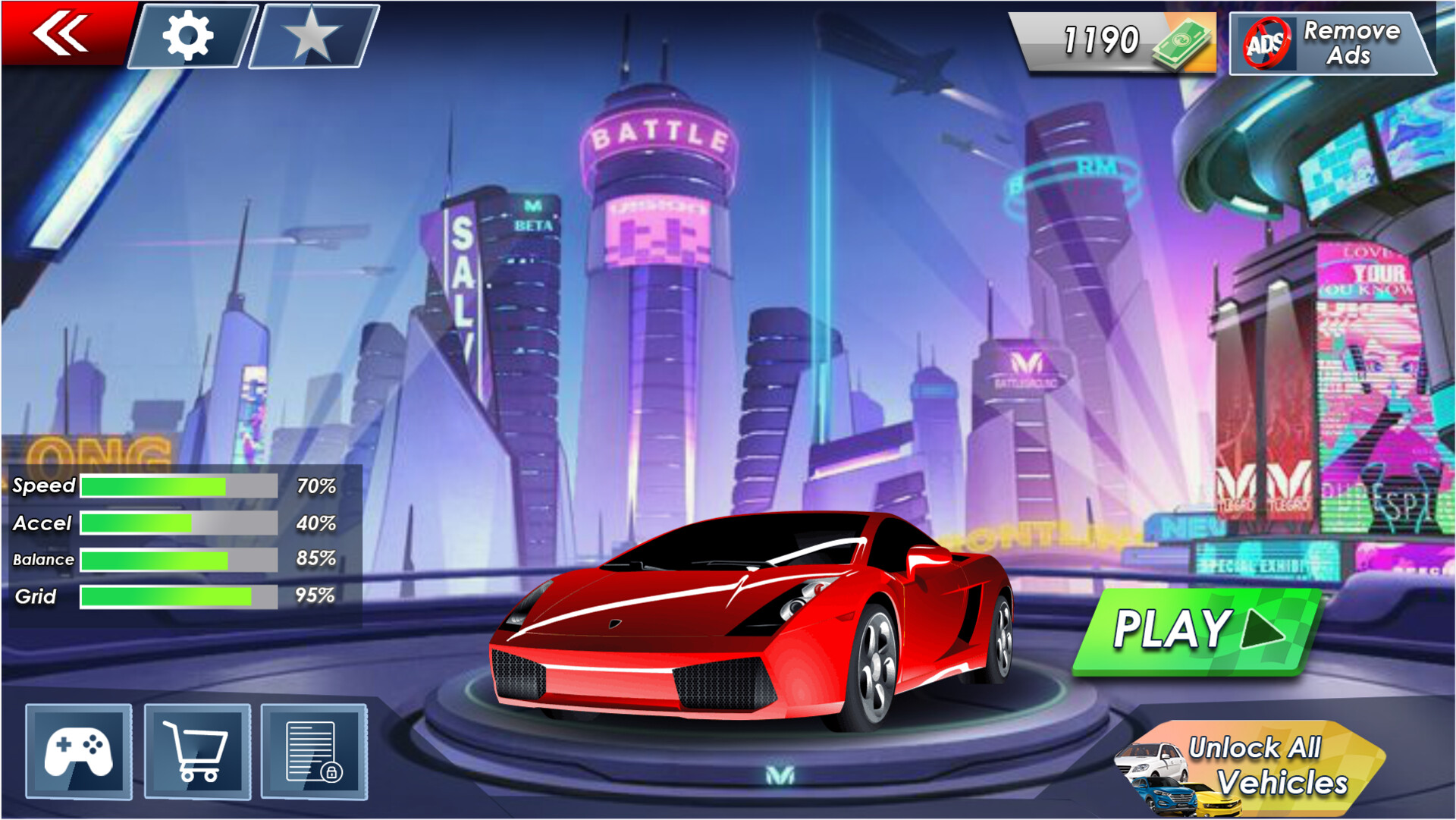 ArtStation - Car Racing Game Ui Design Main screen