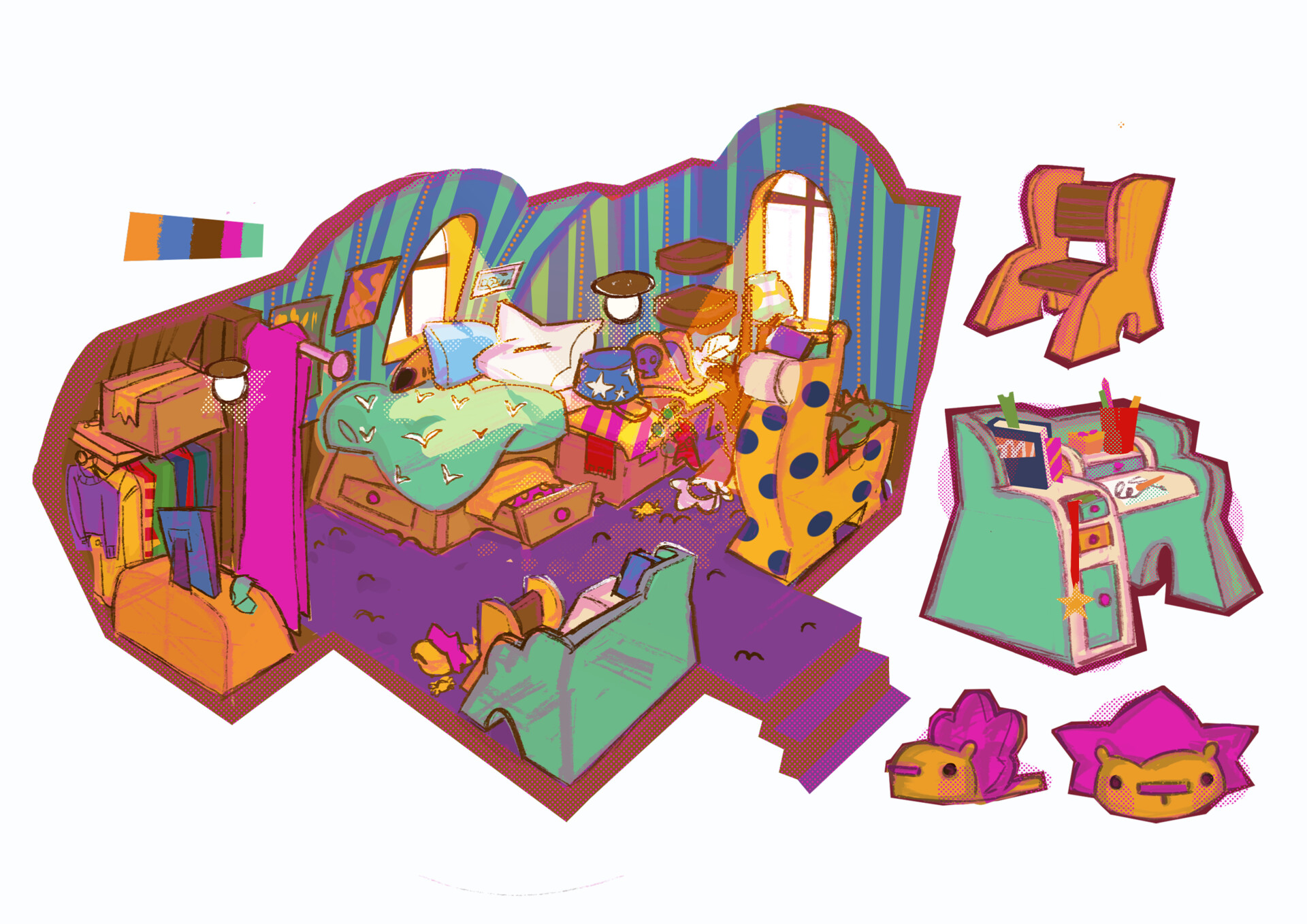 Juliette Pesant - Maya`s Holidays - Props & Room axono