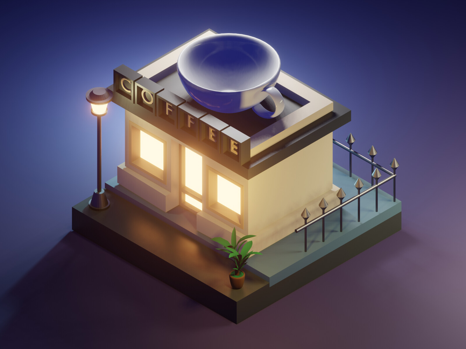 ArtStation - Cute coffe shop